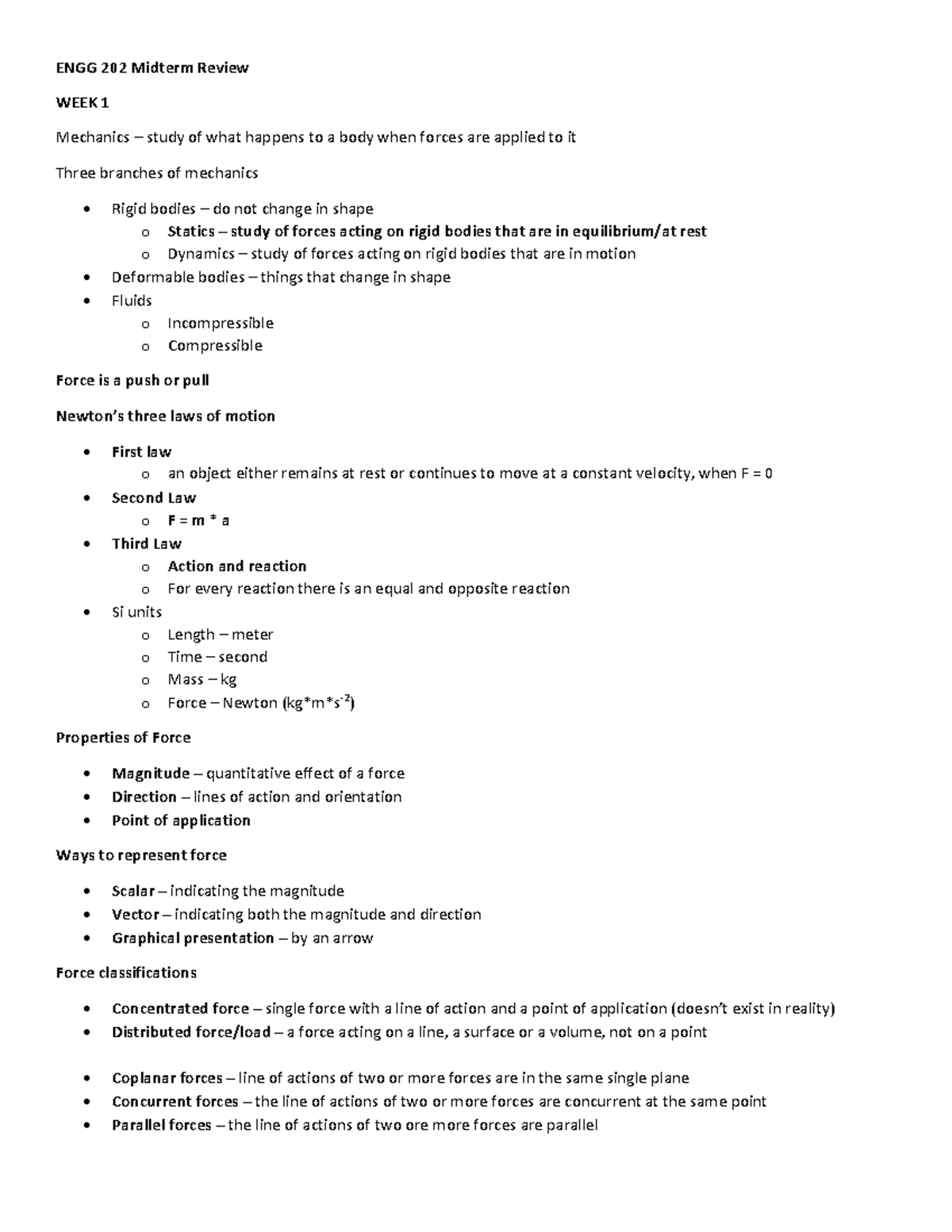 ENGG 202 Midterm Review. NOTES everything you need - ENGG 202 Midterm ...