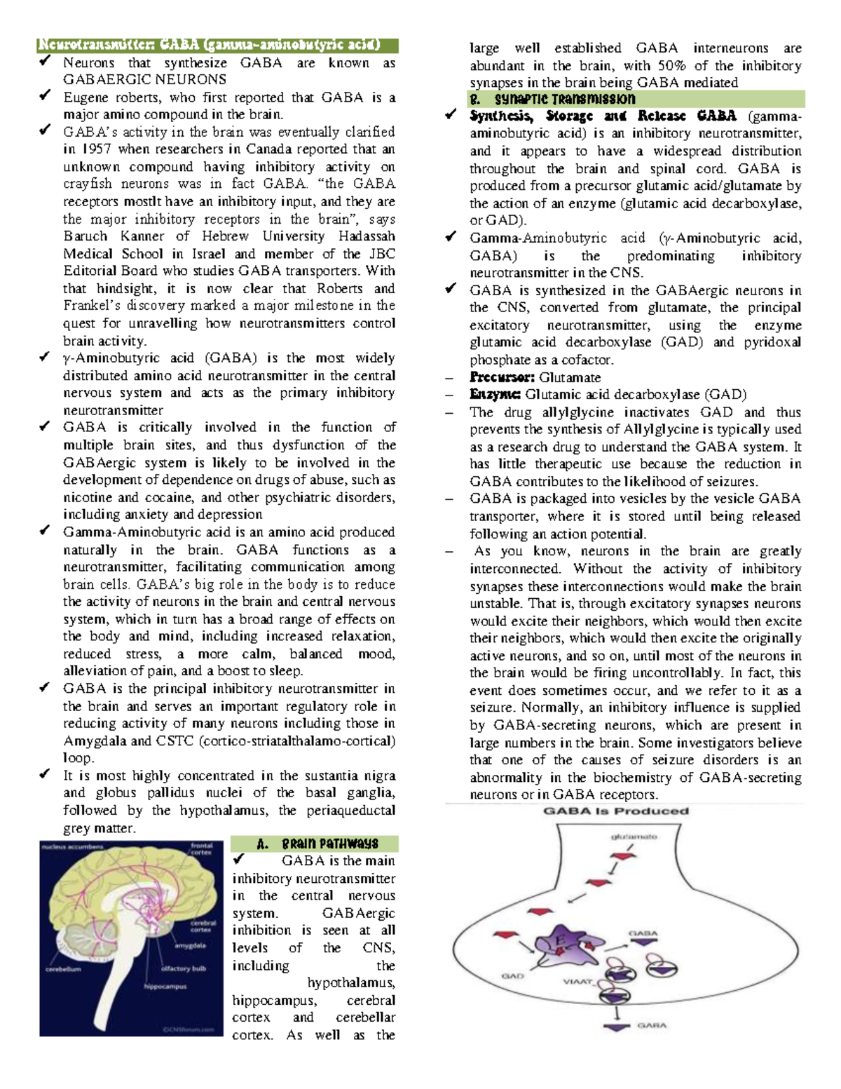 GABA & Glutamate Neurotransmitter - Neurotransmitter: GABA (gamma ...