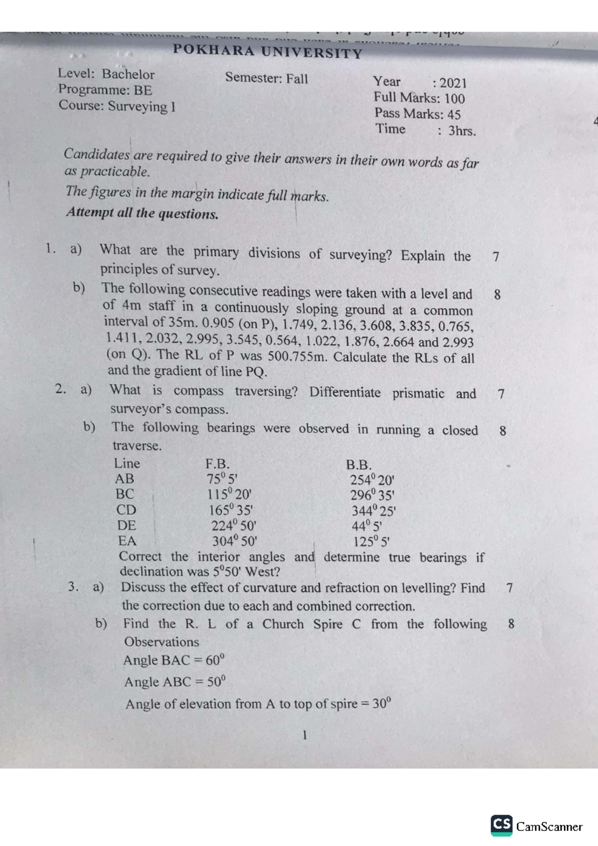 Survey-I- Tutorial - Surveying i - Studocu