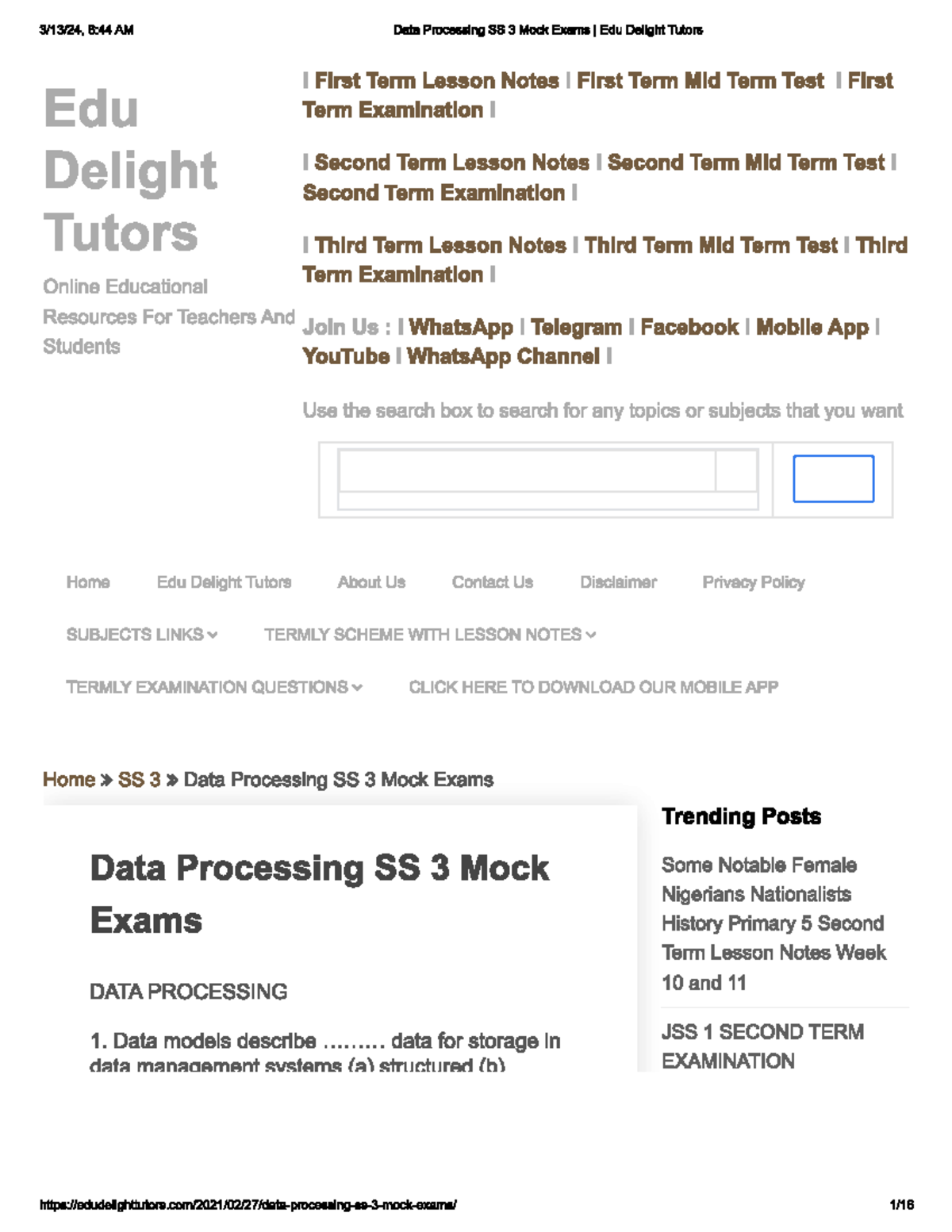 DATA Processing - Computer Programming - Studocu