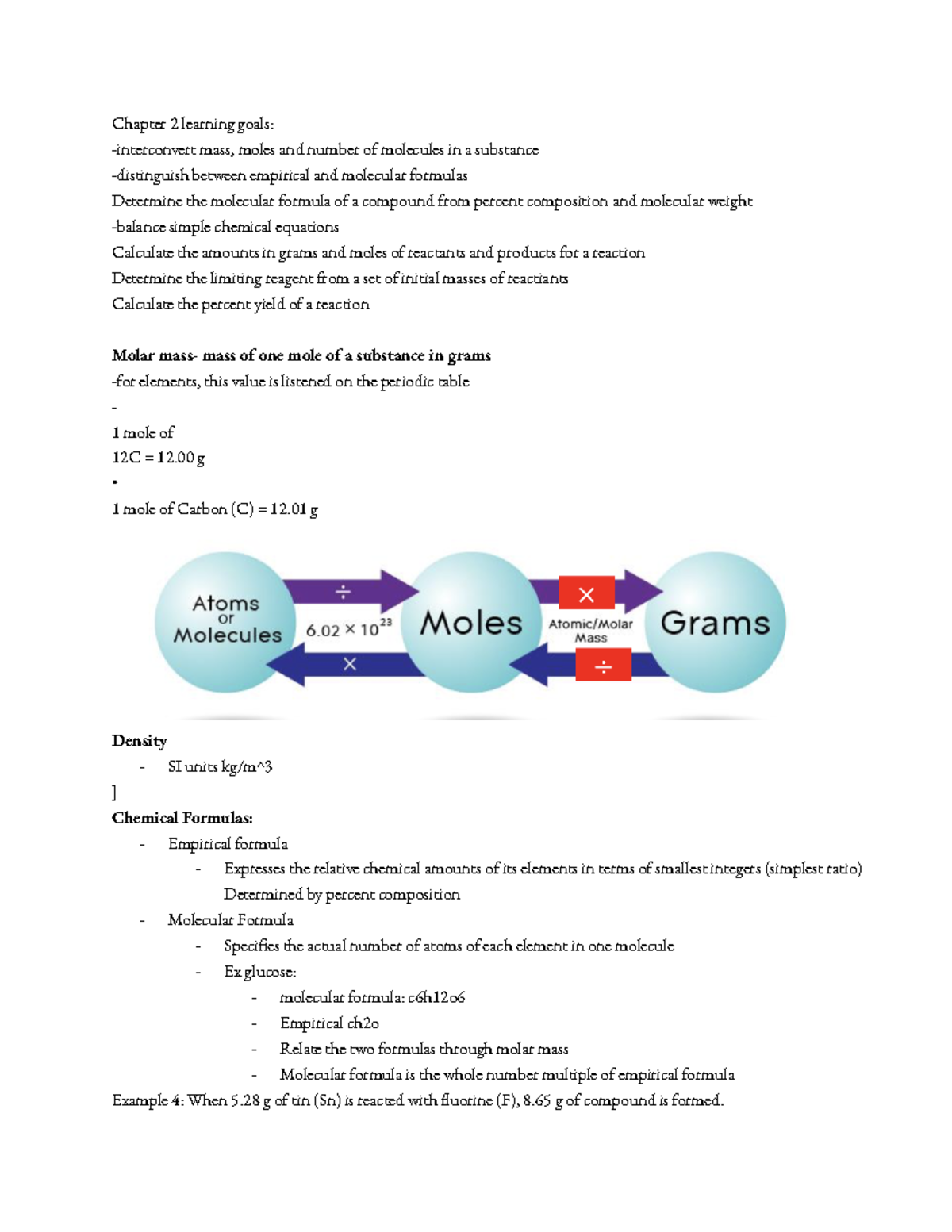 Chem - Chapter 2 Lecture Notes - Chapter 2 learning goals ...