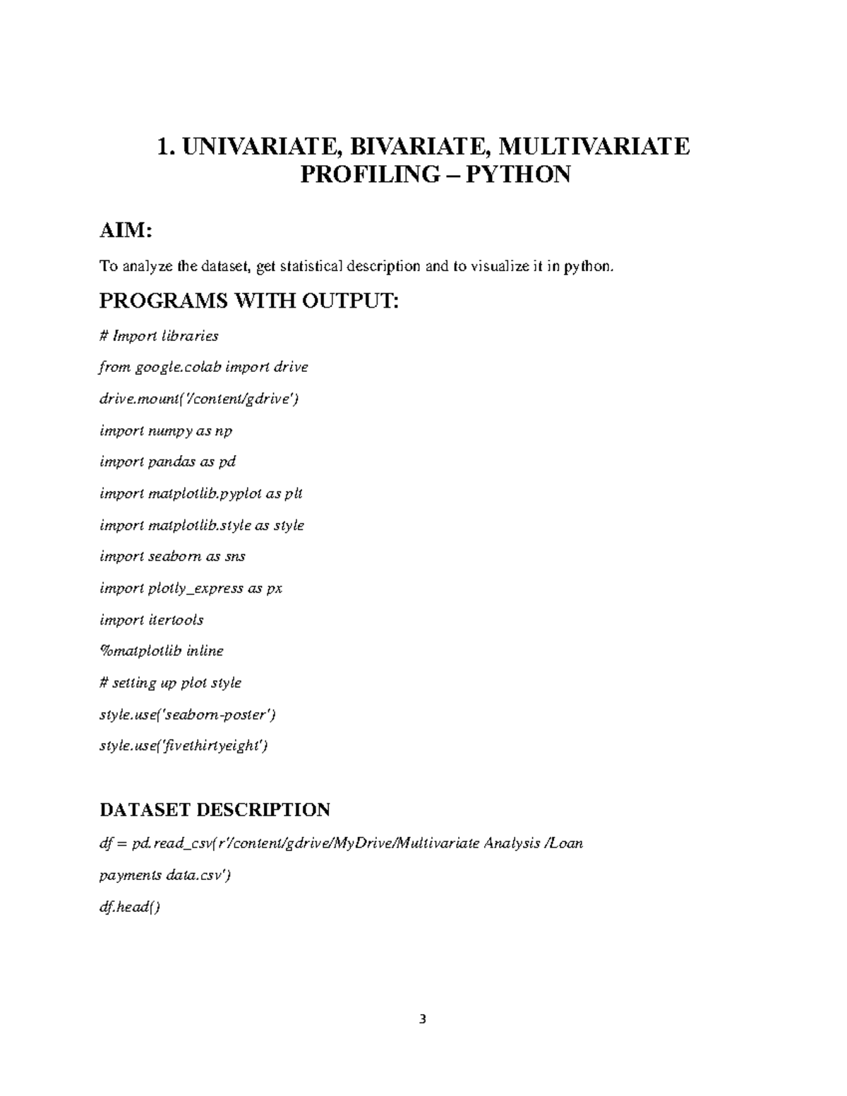 Multivariate Tutorial 1 - 1. UNIVARIATE, BIVARIATE, MULTIVARIATE ...