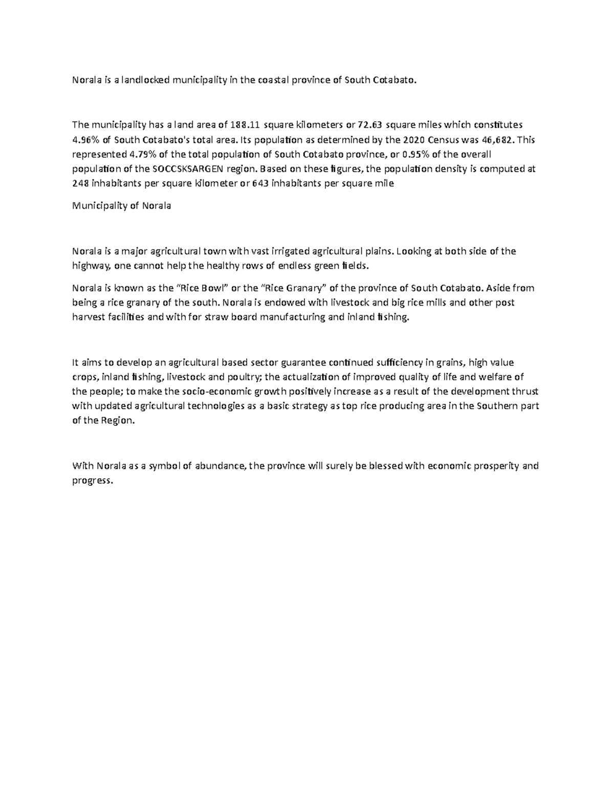 Document (11) - Educational purposes - Norala is a landlocked ...