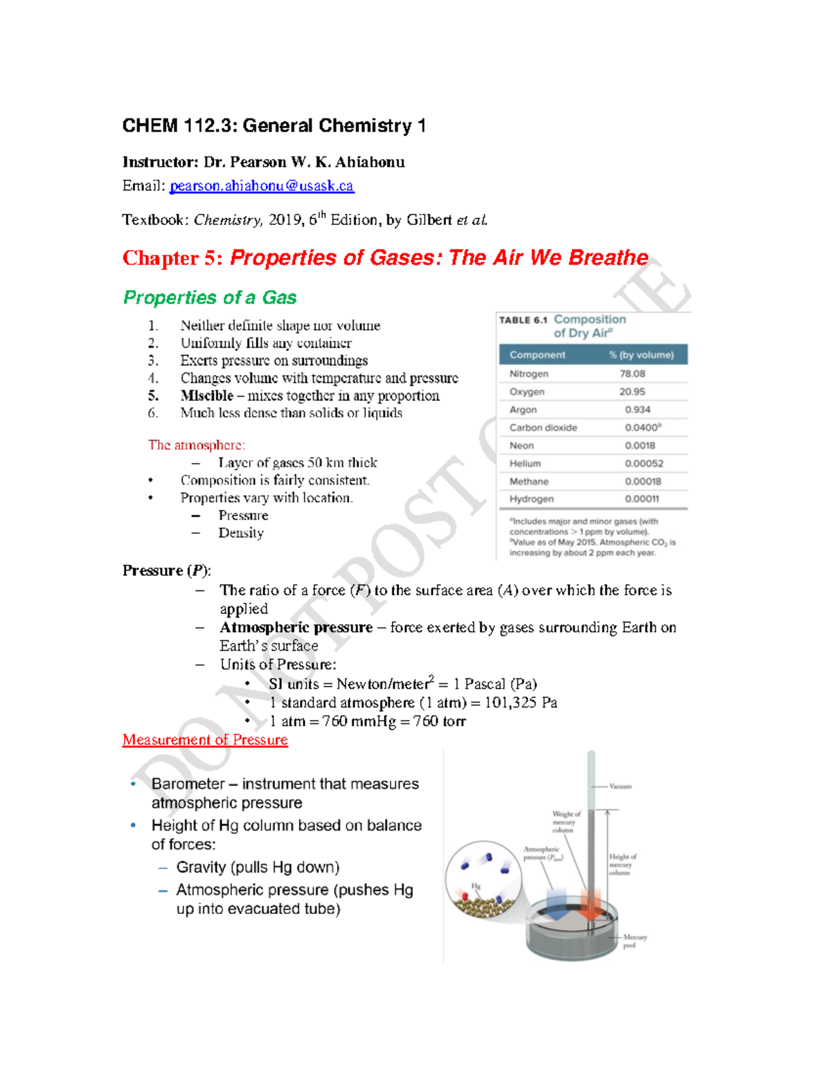Chem 112 Chapter 5 Students - CHEM 112: General Chemistry 1 Instructor: Dr. Pearson W. K ...