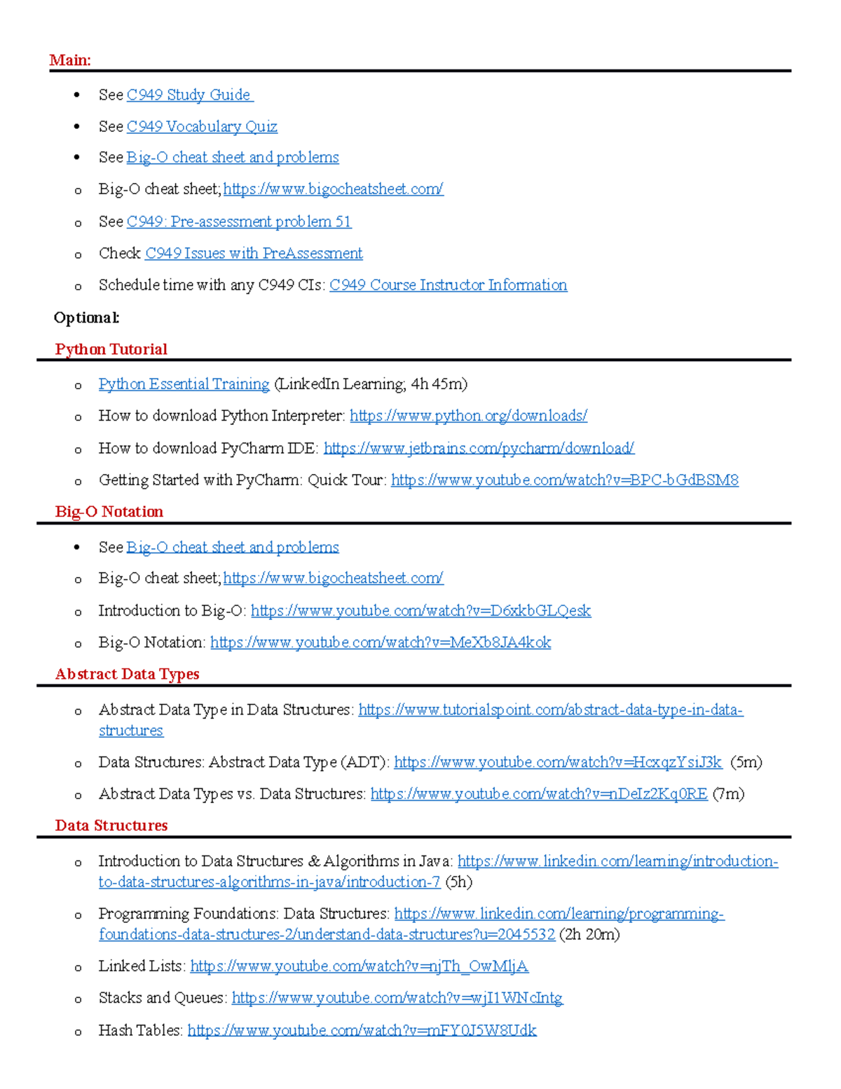 C949 Resource Doc - Main: See C949 Study Guide See C949 Vocabulary Quiz ...