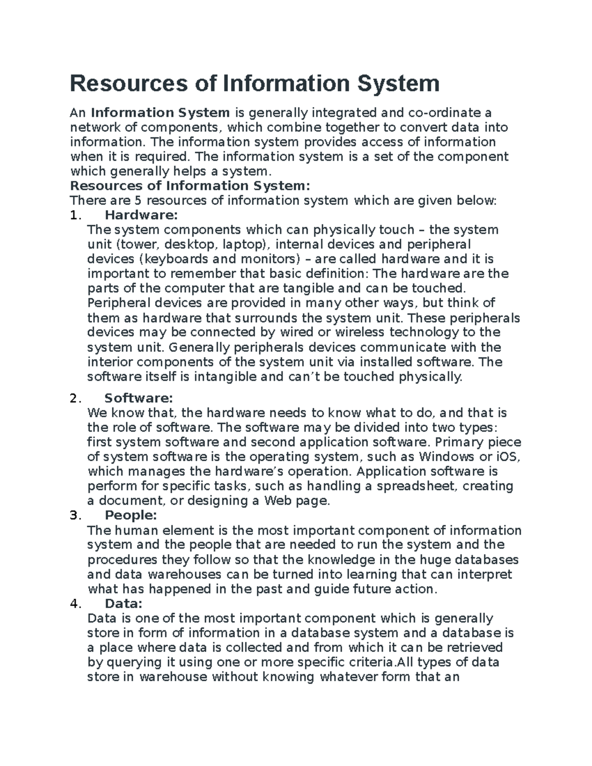 Information sytem resource management - Information technology - JKUAT ...