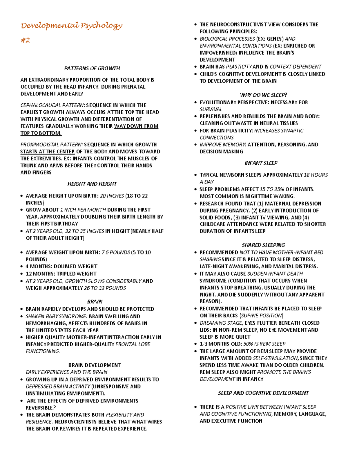 DEV Psych 4 - Developmental Psychology PATTERNS OF GROWTH AN ...