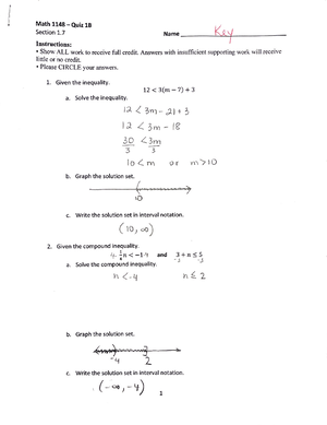 Math Quiz 5A Solutions - Sections 2, 2, 2 Name ...