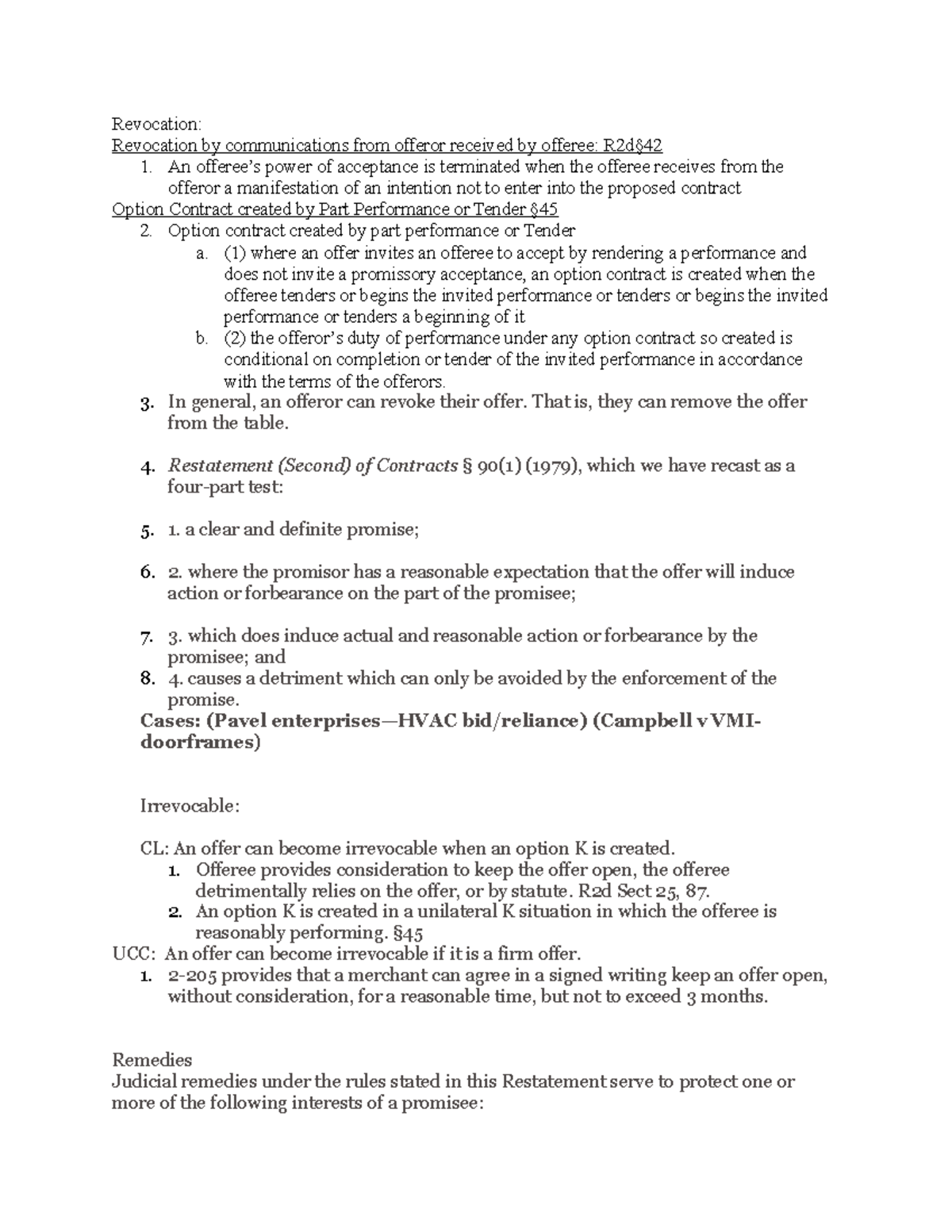 K Restatments - Restatements K law - Revocation: Revocation by ...