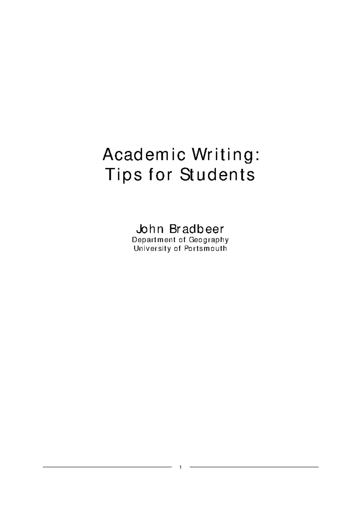 Tips for Writing (Letcure)SOSC1661 Readings. Useful for writing and ...