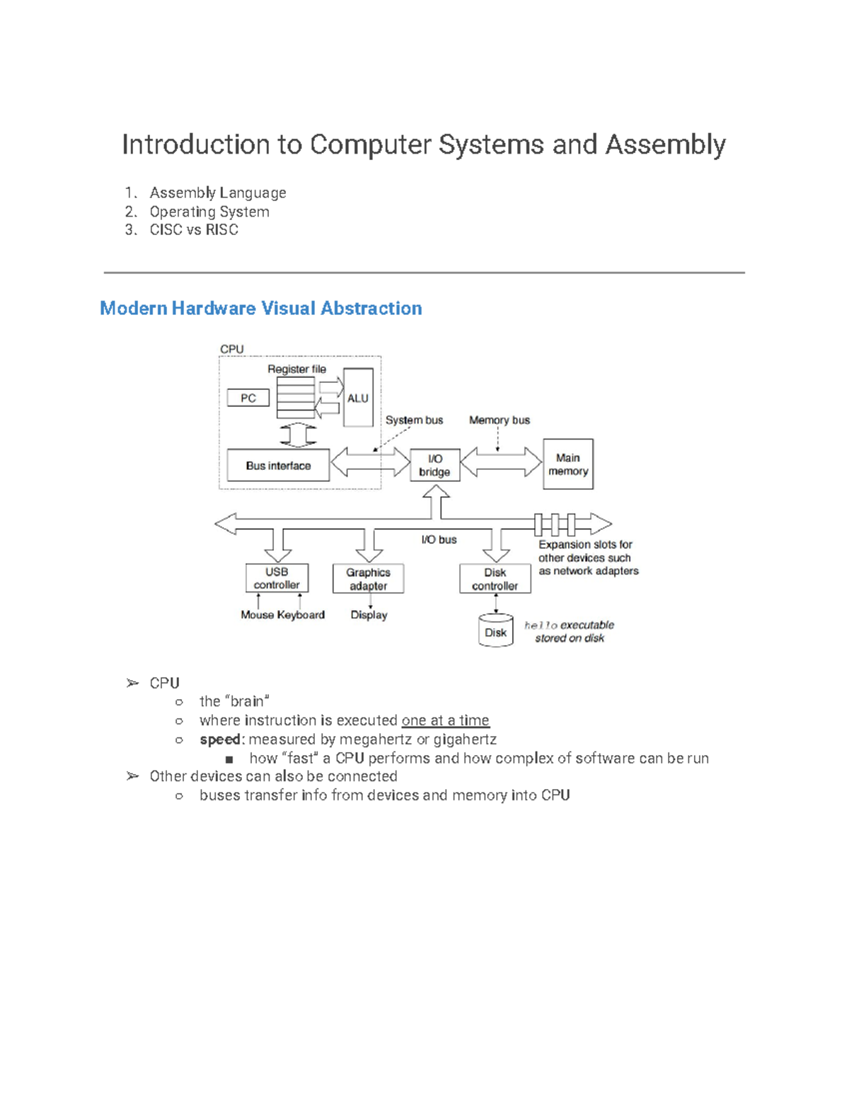 Lecture 1 Introduction to Computer Systems and Assembly - Introduction ...