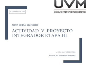 Proyecto integrador - PROYECTO INTEGRADOR ETAPA 2 TEORÍA GENERAL DEL PROCESO PROFESOR: MTRO ...
