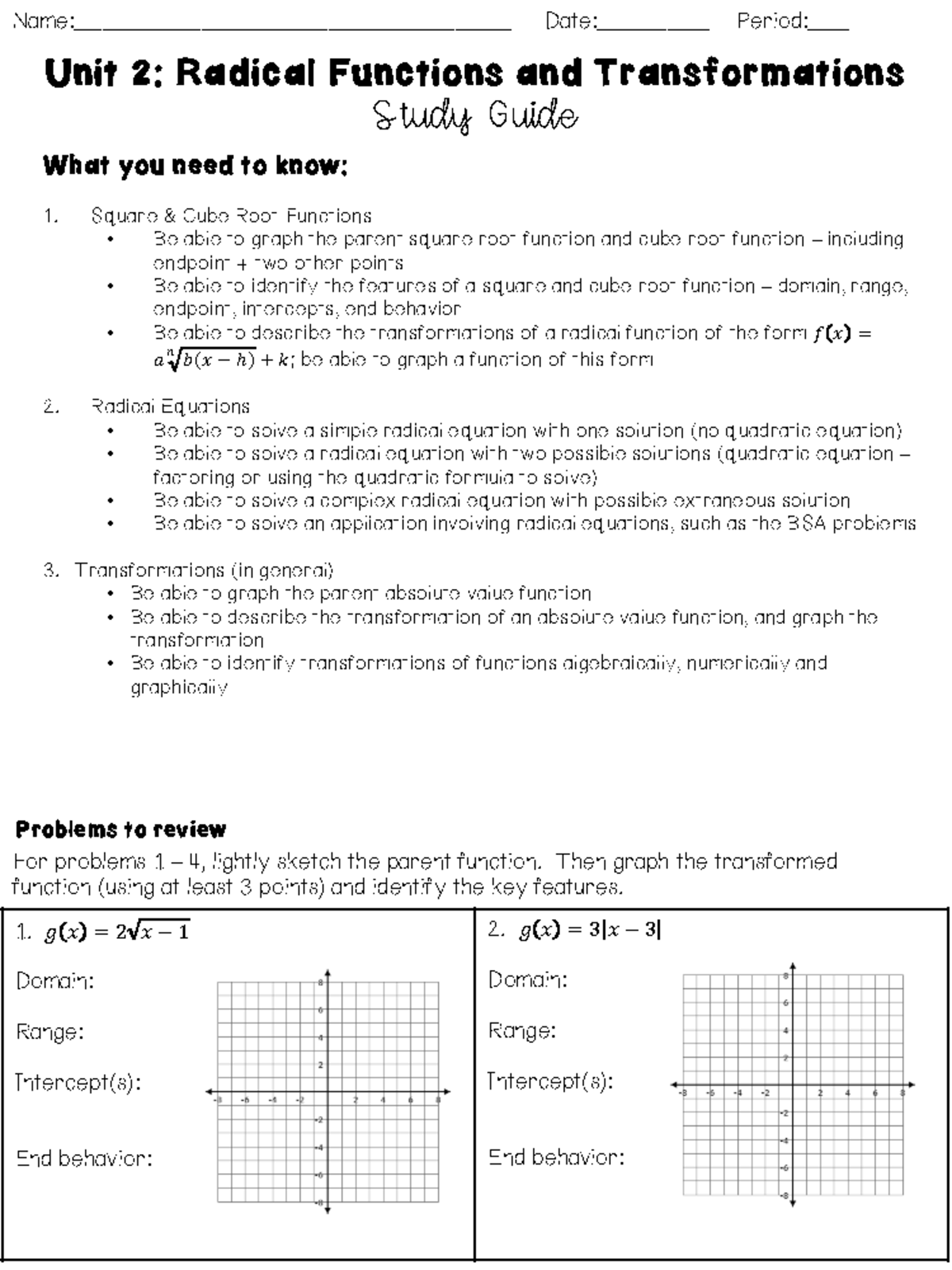 Unit 2 study guide M3H - ccascascasc - Name ...