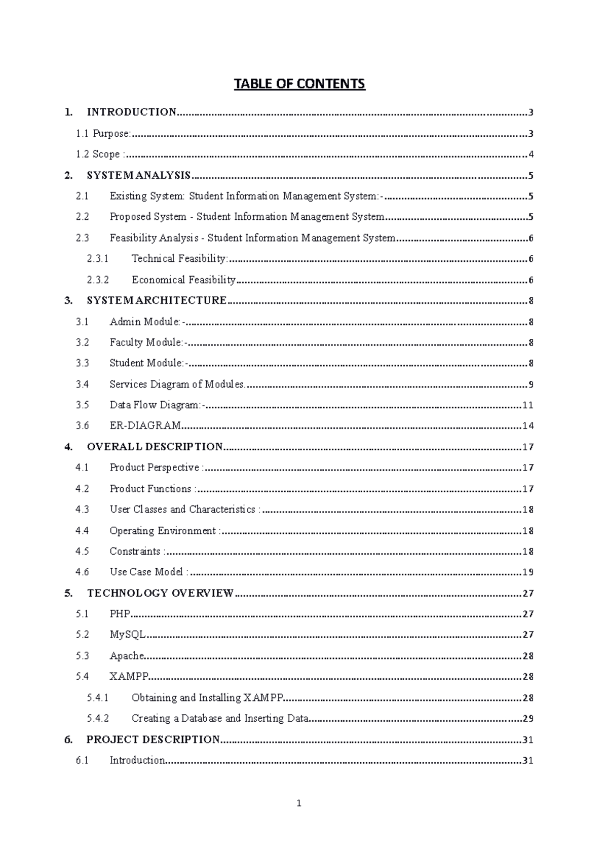 Student Information Management System - TABLE OF CONTENTS - Studocu