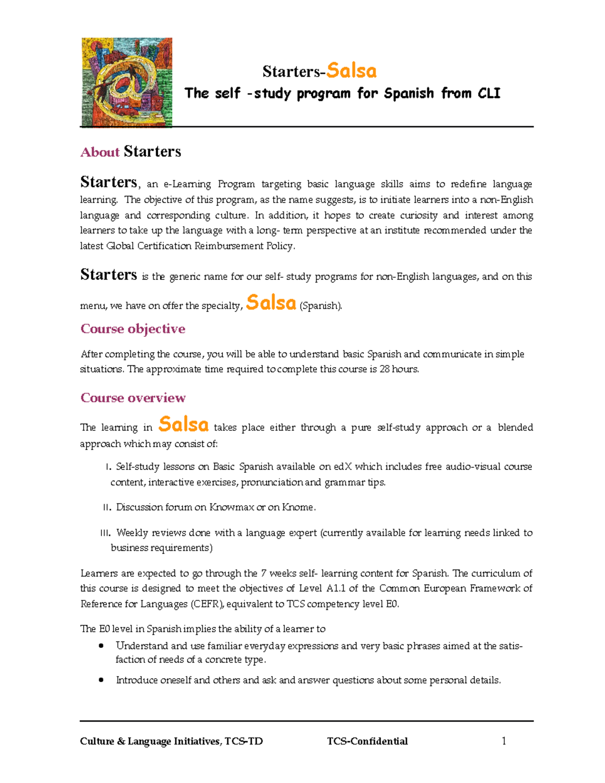 Starters Salsa Spanish Course - Starters-Salsa The self -study program ...