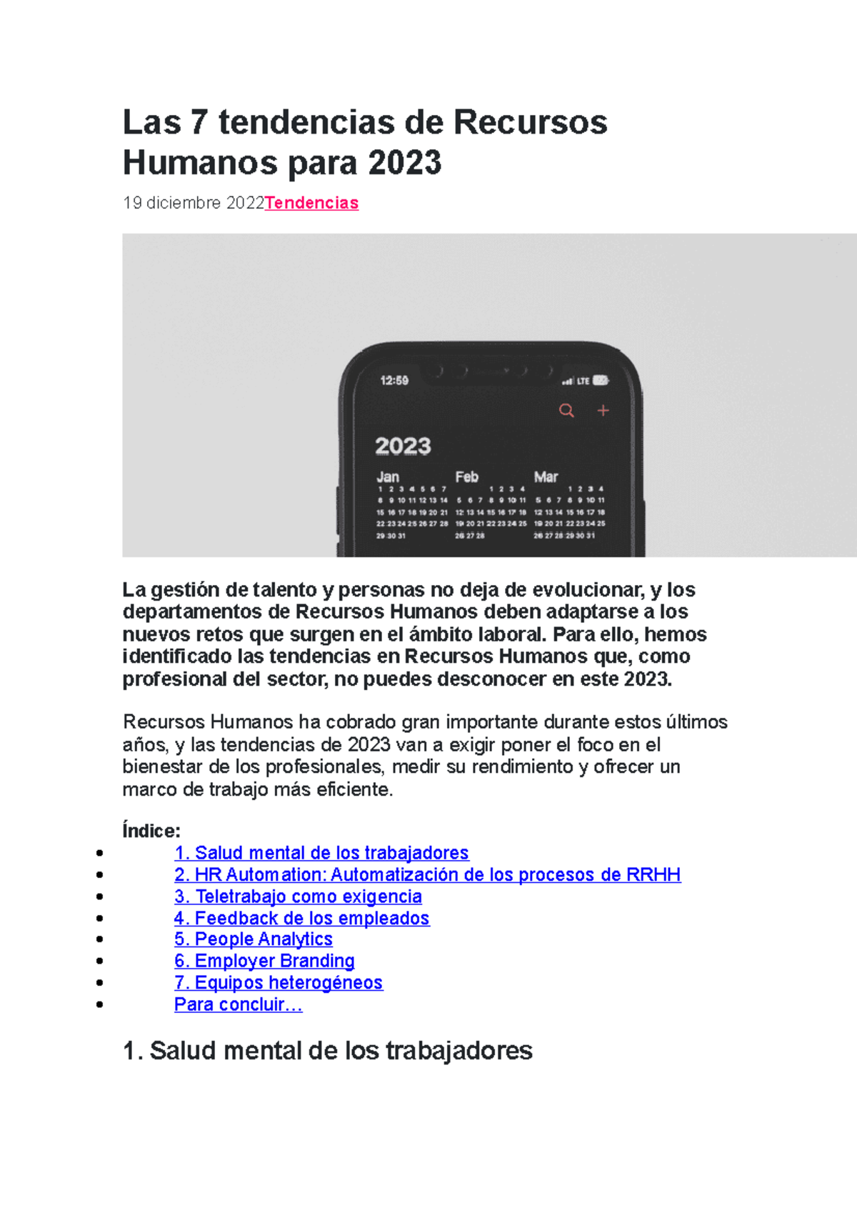 Las 7 tendencias de Recursos Humanos para 2023 - Para ello, hemos identificado las tendencias en ...