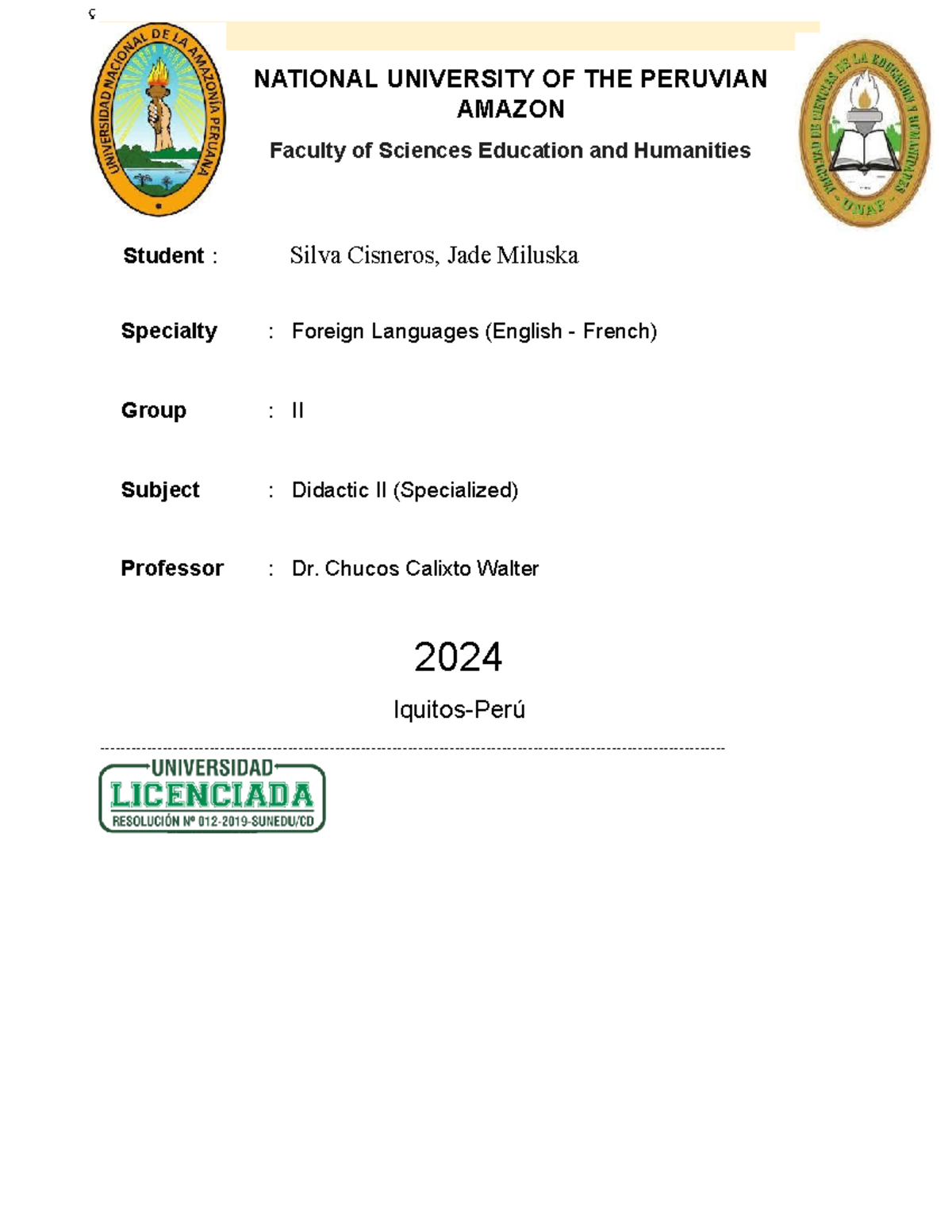 Grupo 1 Silva Cisneros Jade - ç NATIONAL UNIVERSITY OF THE PERUVIAN ...