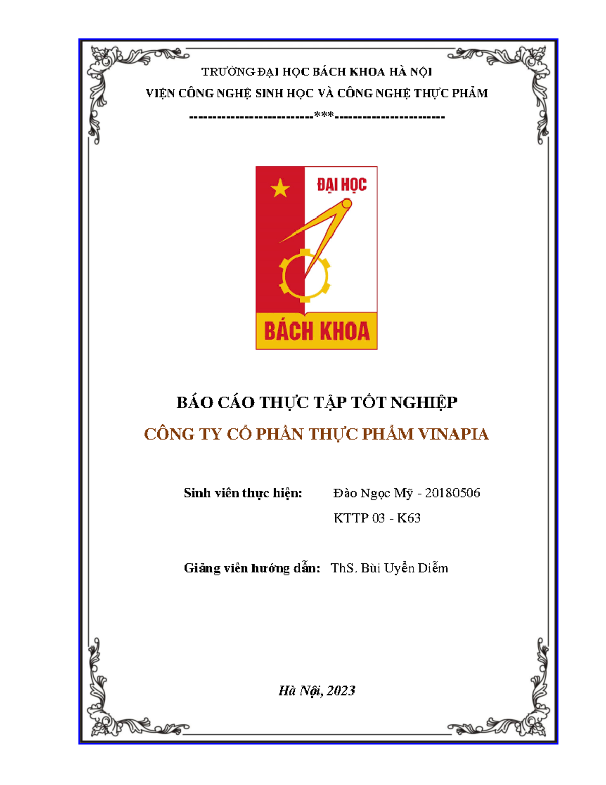 Báo Cáo Thực Tập Tốt Nghiệp TrƯỜng ĐẠi HỌc BÁch Khoa HÀ NỘi ViỆn CÔng