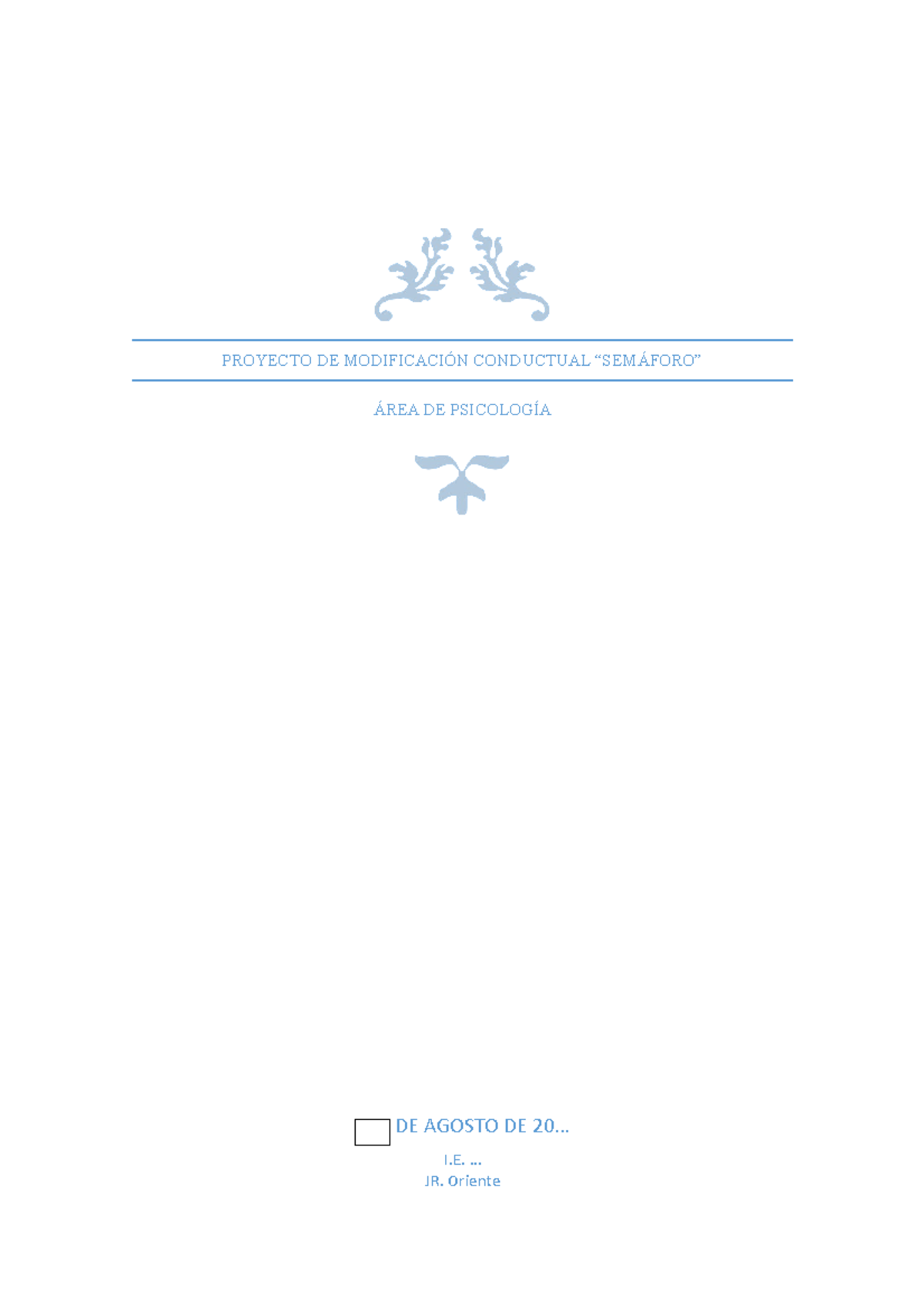 Formato DE Proyecto DE Modificación - PROYECTO DE MODIFICACIÓN ...