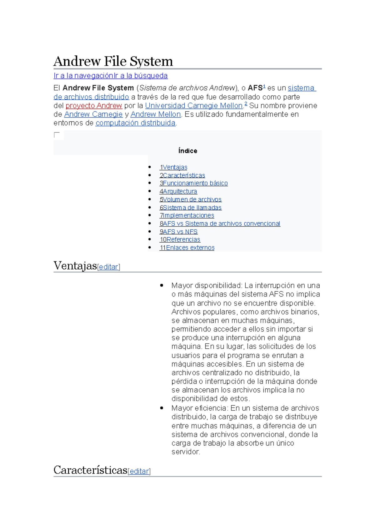 Andrew File System - resumen - Andrew File System Ir a la navegación Ir ...