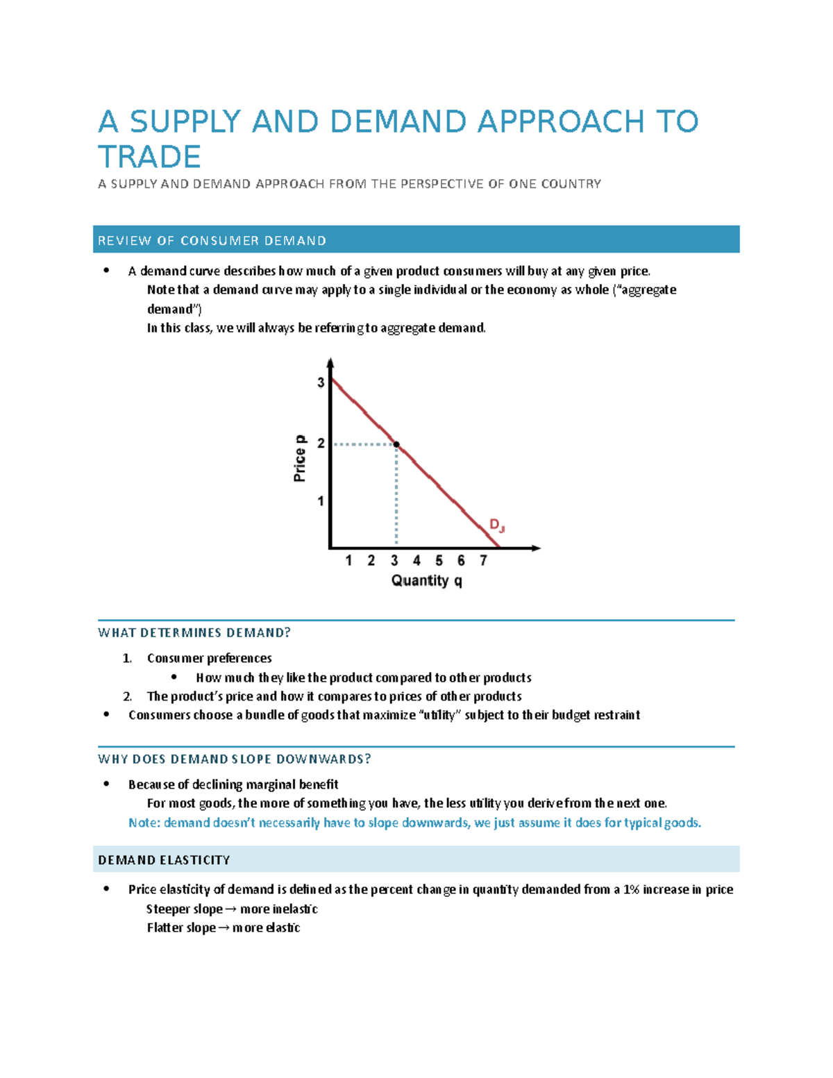 (1) A Supply and Demand Approach to Trade - A SUPPLY AND DEMAND ...
