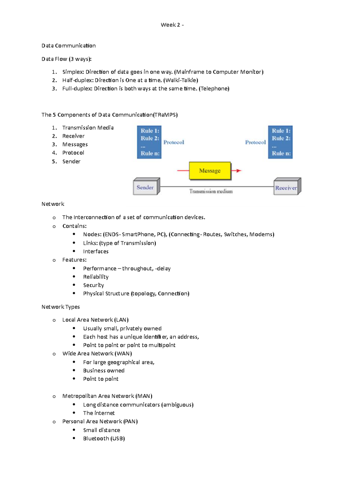 Week 2 Data Communication - Week 2 Data Communication Data Flow (3 ways ...