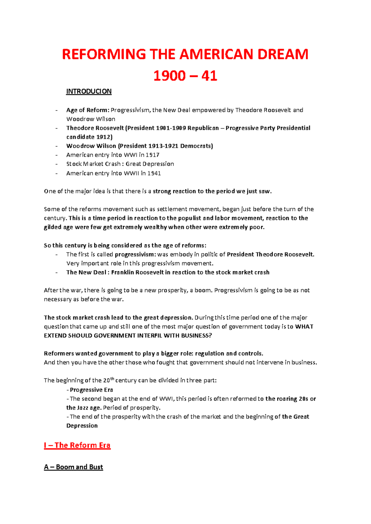 6 Reforming THE American Dream 1900 - REFORMING THE AMERICAN DREAM 1900 ...