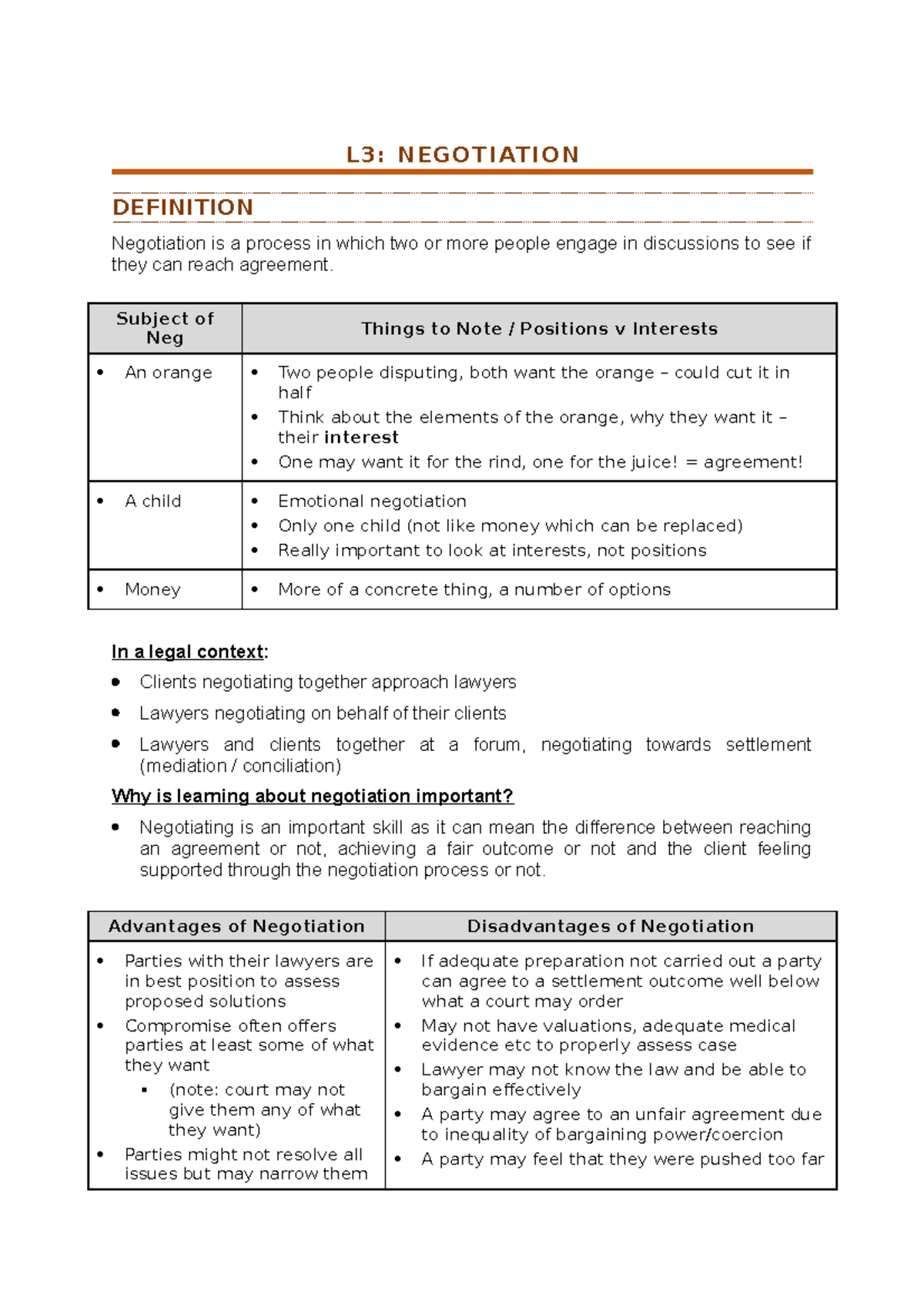 Negotiations - L3: NEGOTIATION DEFINITION Negotiation is a process in ...