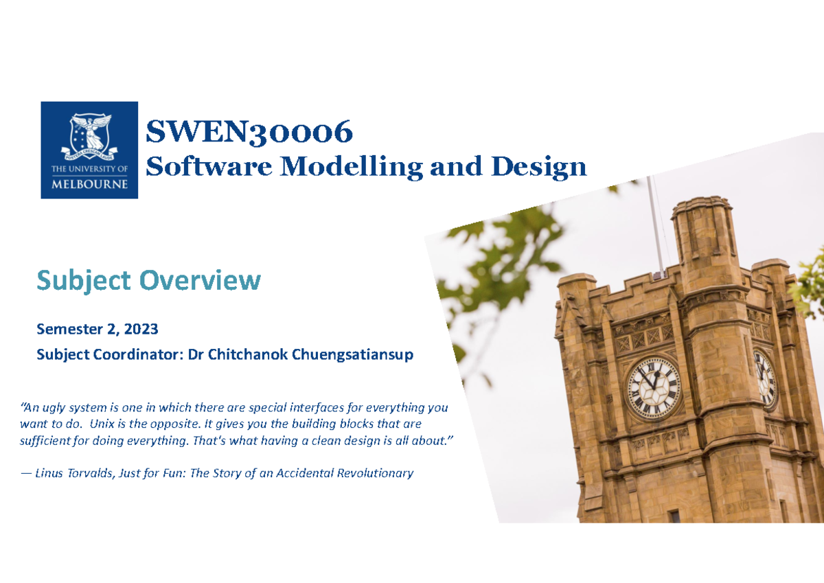 01-1-Subject Overview - Subject Overview Semester 2, 2023 Subject ...