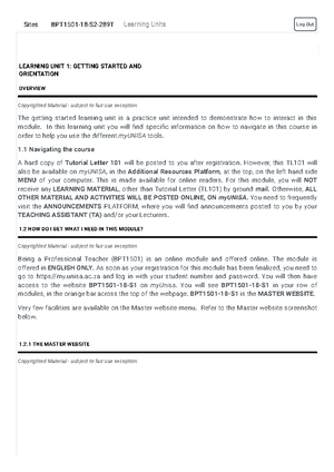 BPT Lesson Units - COURSEWORK - This document contains study units and ...