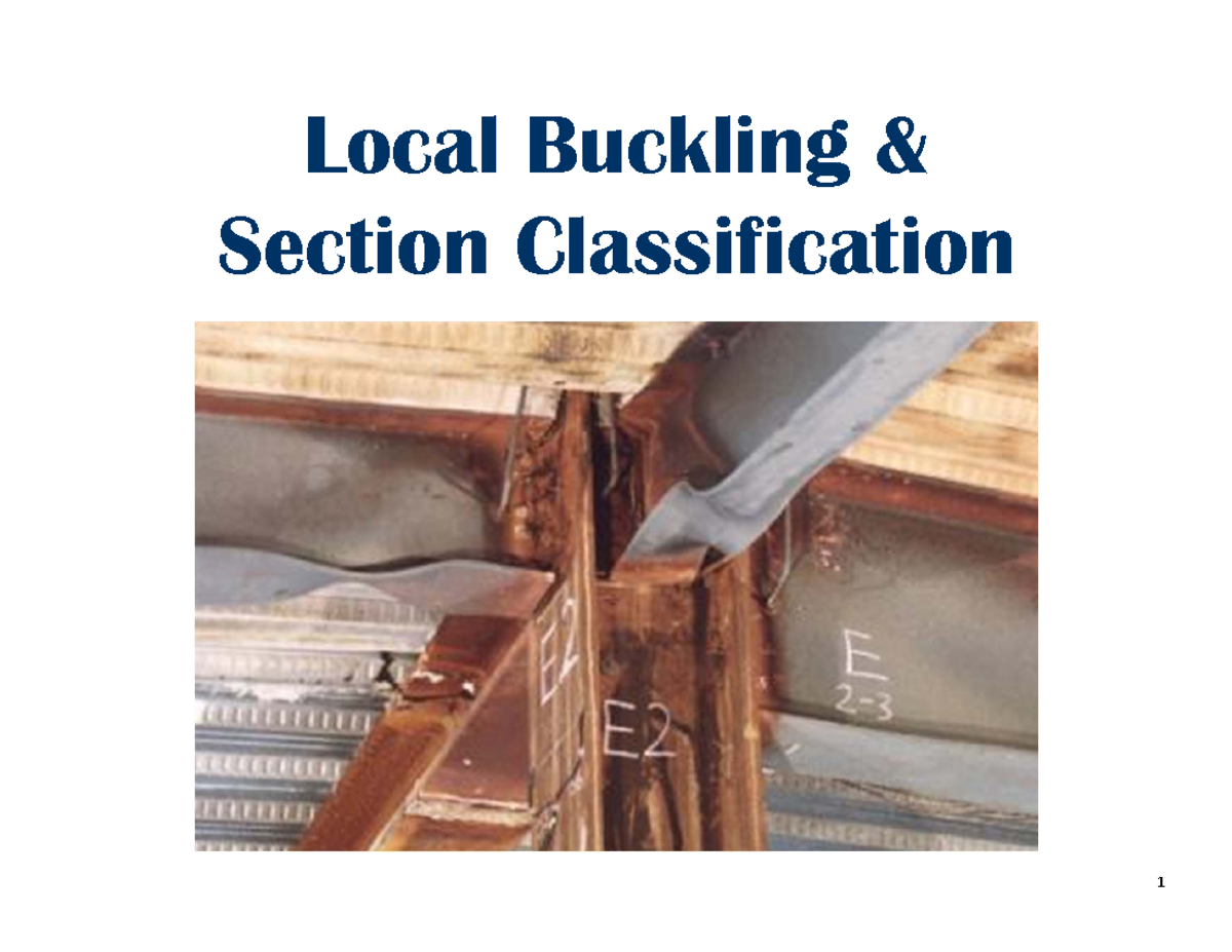 2 Local Buckling and Section Classification - Local Buckling & Section ...