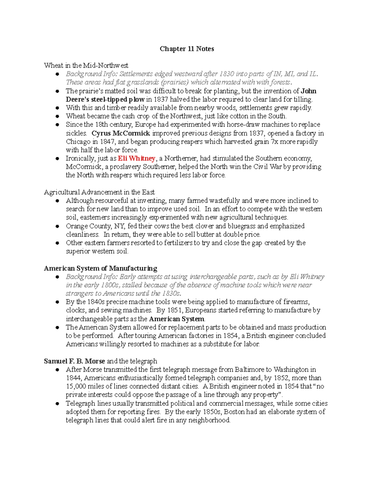 Chapter 11Notes - American history lecture notes - Chapter 11 Notes ...