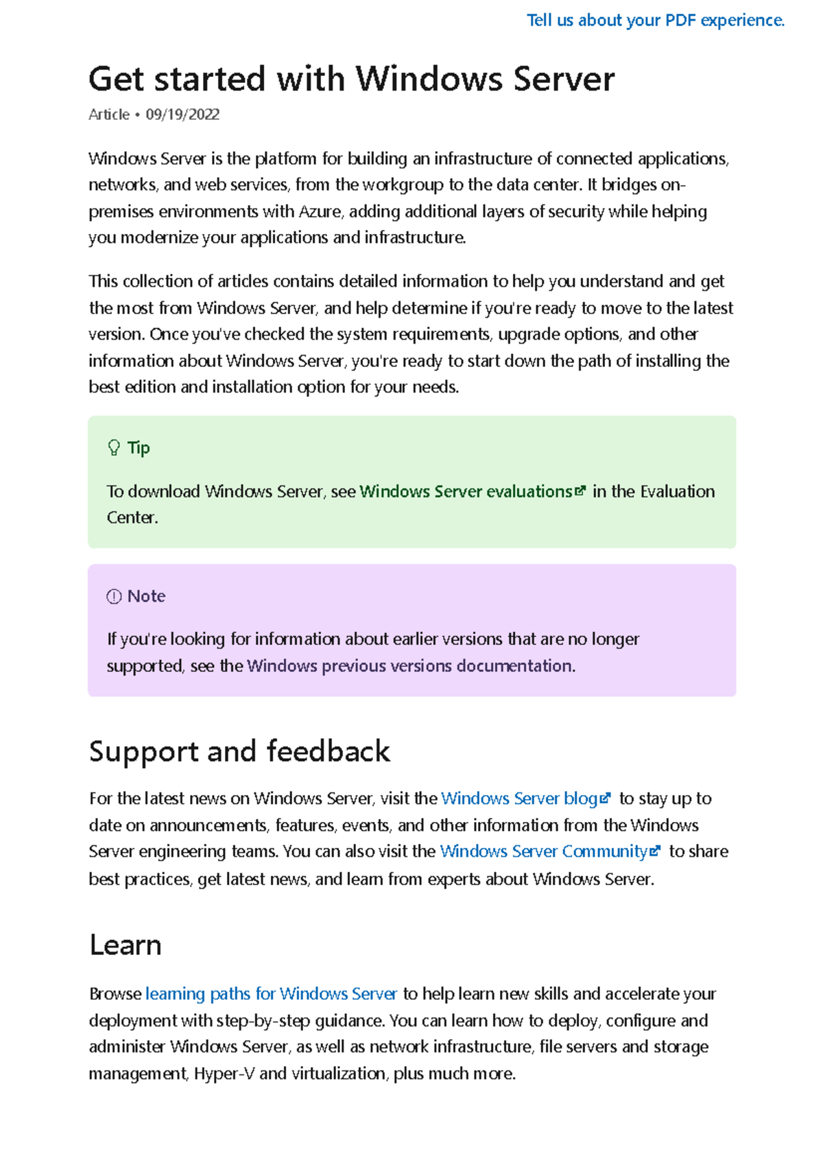 Windows server get started - Tell us about your PDF experience. Get ...