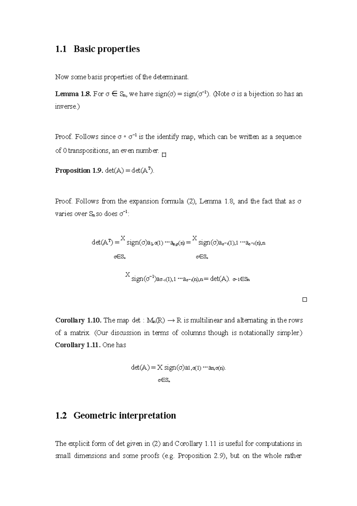Lin Alg 2-2 - Basic properties - 1 Basic properties Now some basis ...