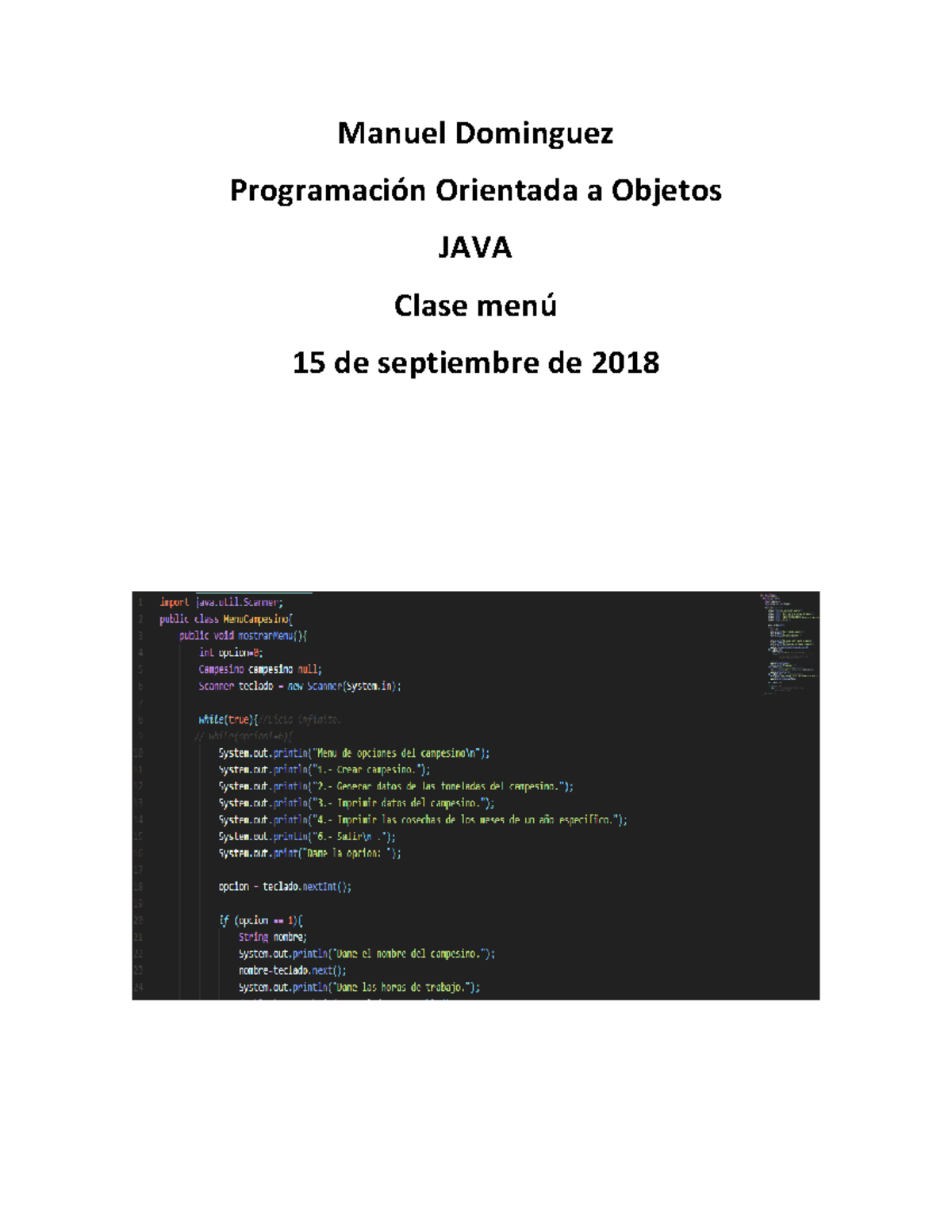 Menu Java - Pensamiento y Lenguaje - Manuel Dominguez Orientada a ...
