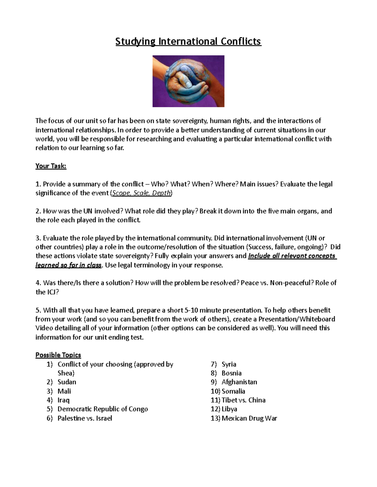 2 Studying International Conflicts - In order to provide a better ...