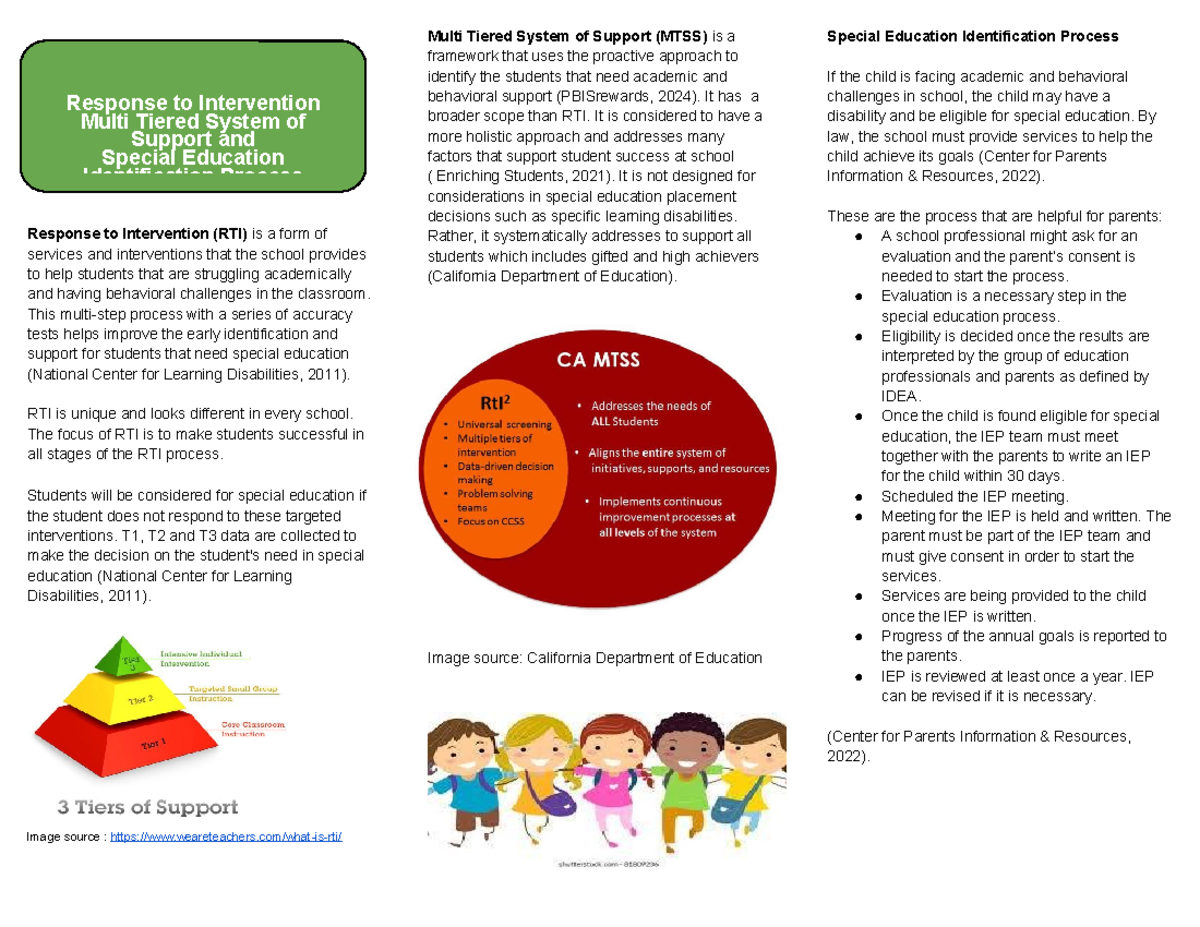 SPD-510 Topic 3 Brochure - Response to Intervention Multi Tiered System ...