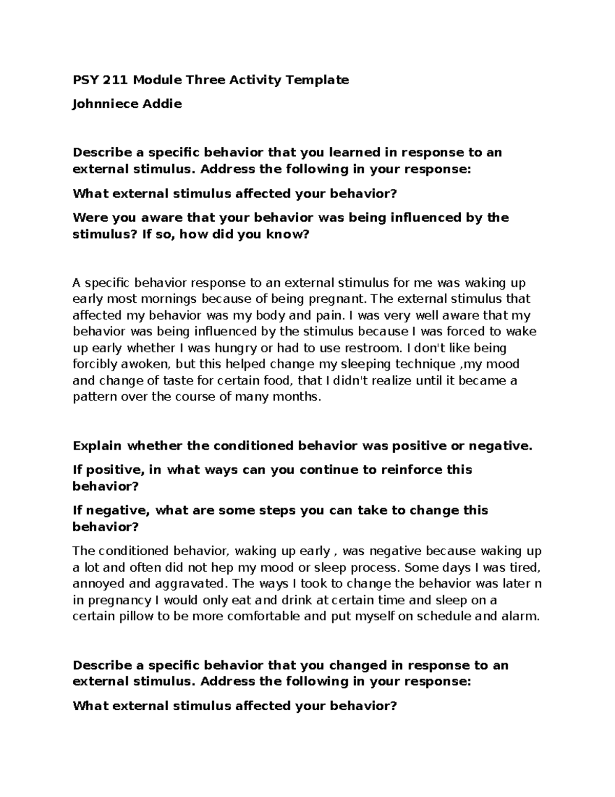 3-2 journal - notes - PSY 211 Module Three Activity Template Johnniece ...