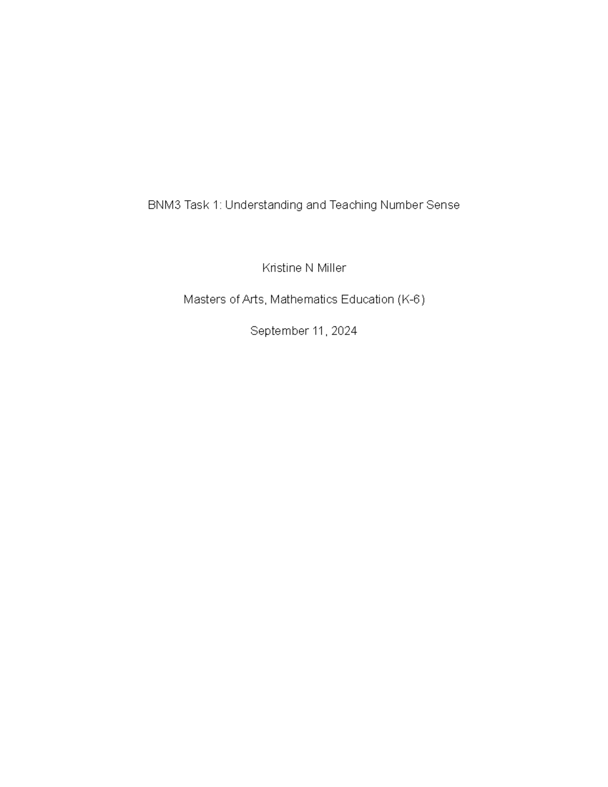 BNM3 Task 1 Understanding and Teaching Number Sense - List three state ...