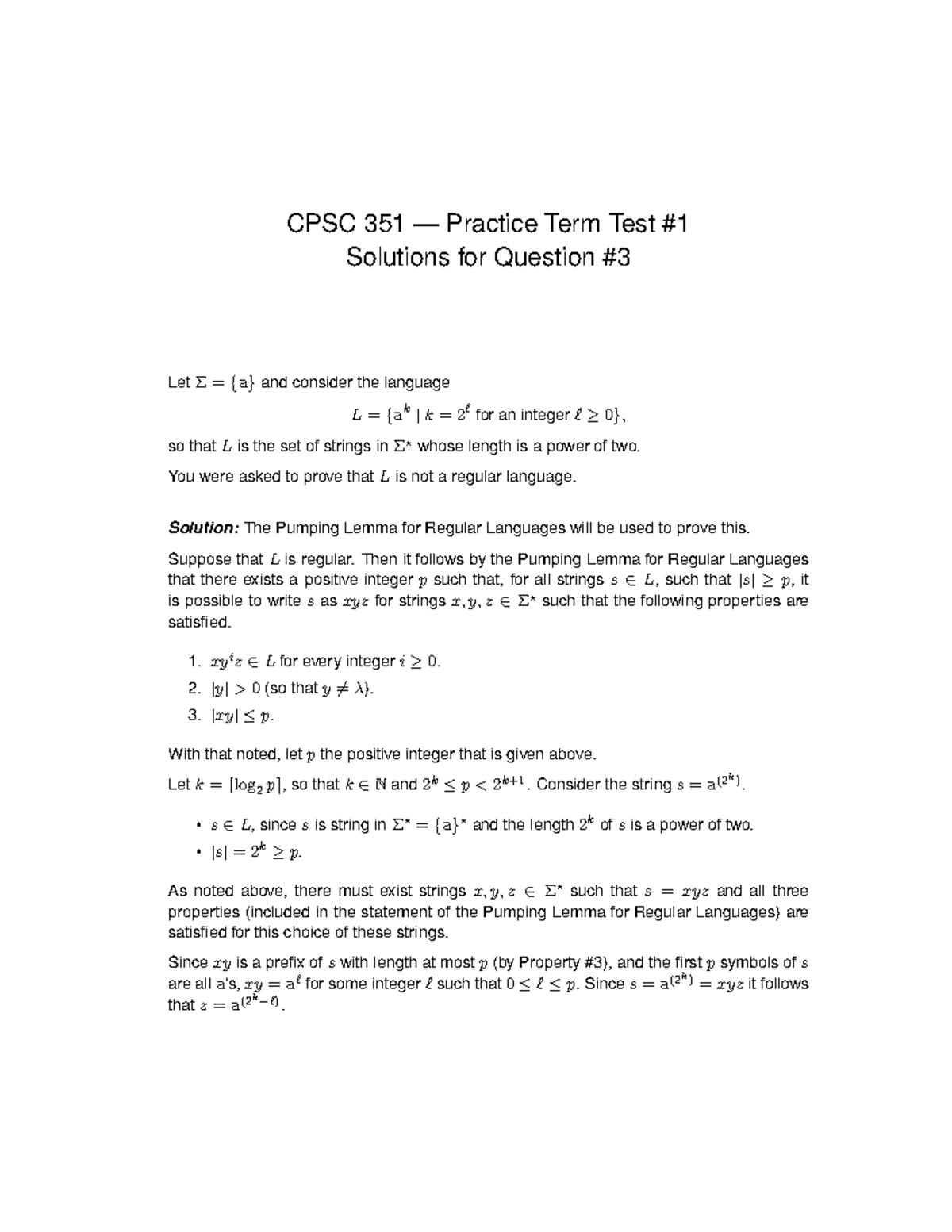 Practice test 1 q3 solutions - CPSC 351 — Practice Term Test Solutions ...
