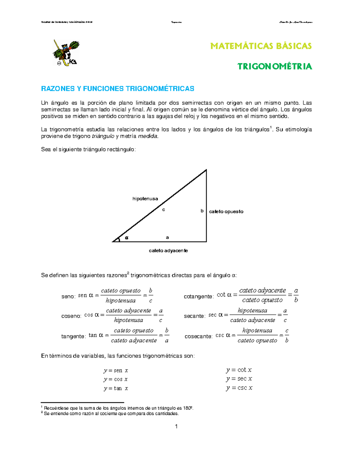15. Trigonometria - Básico para practicas de trigonometría - 1 ...