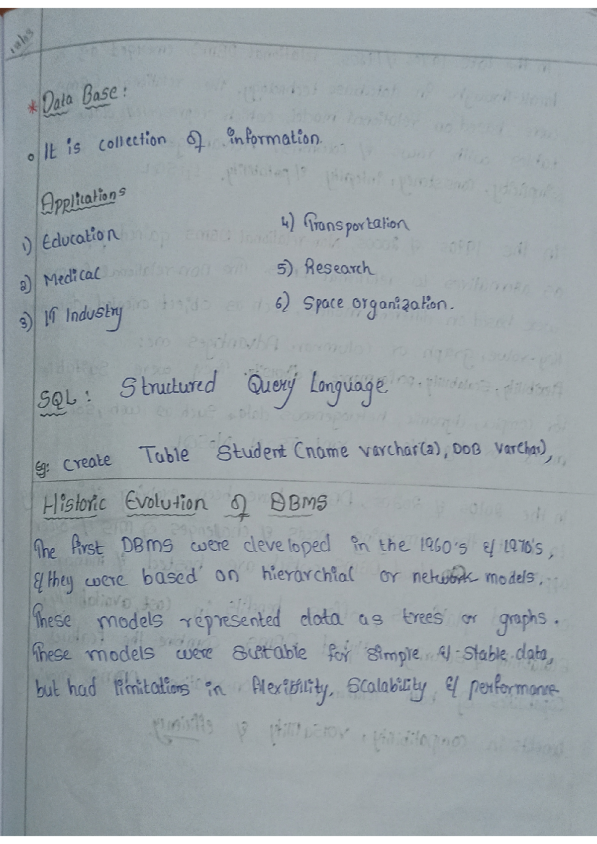 DBMS Class- Notes - This is the first unit of DBMS as per R22 ...