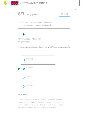 Sophia : Milestone 1 - 1 13 / 13 that's 100% RETAKE 13 questions were ...