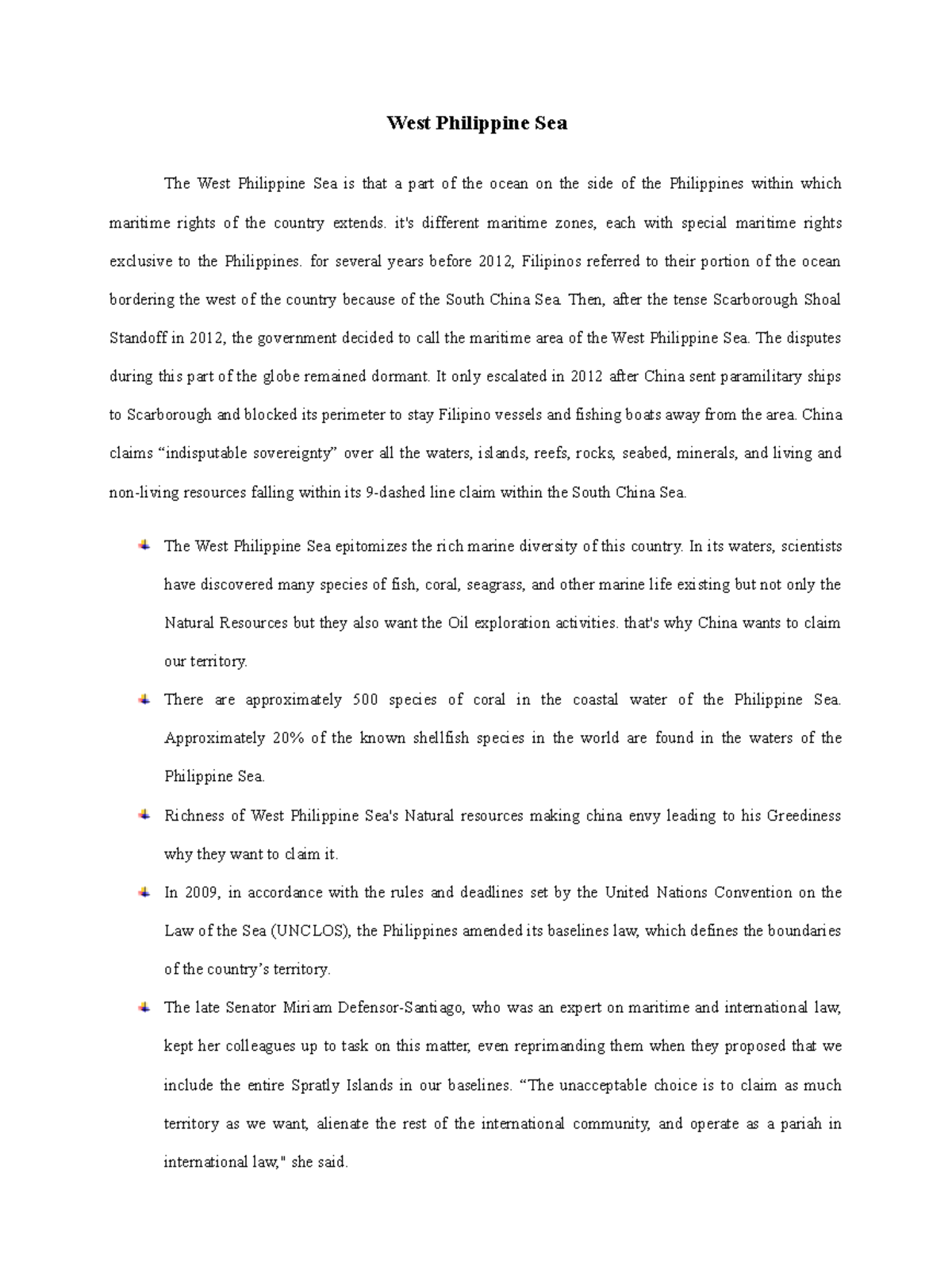 Research Paper - West Philippines Sea - West Philippine Sea The West ...
