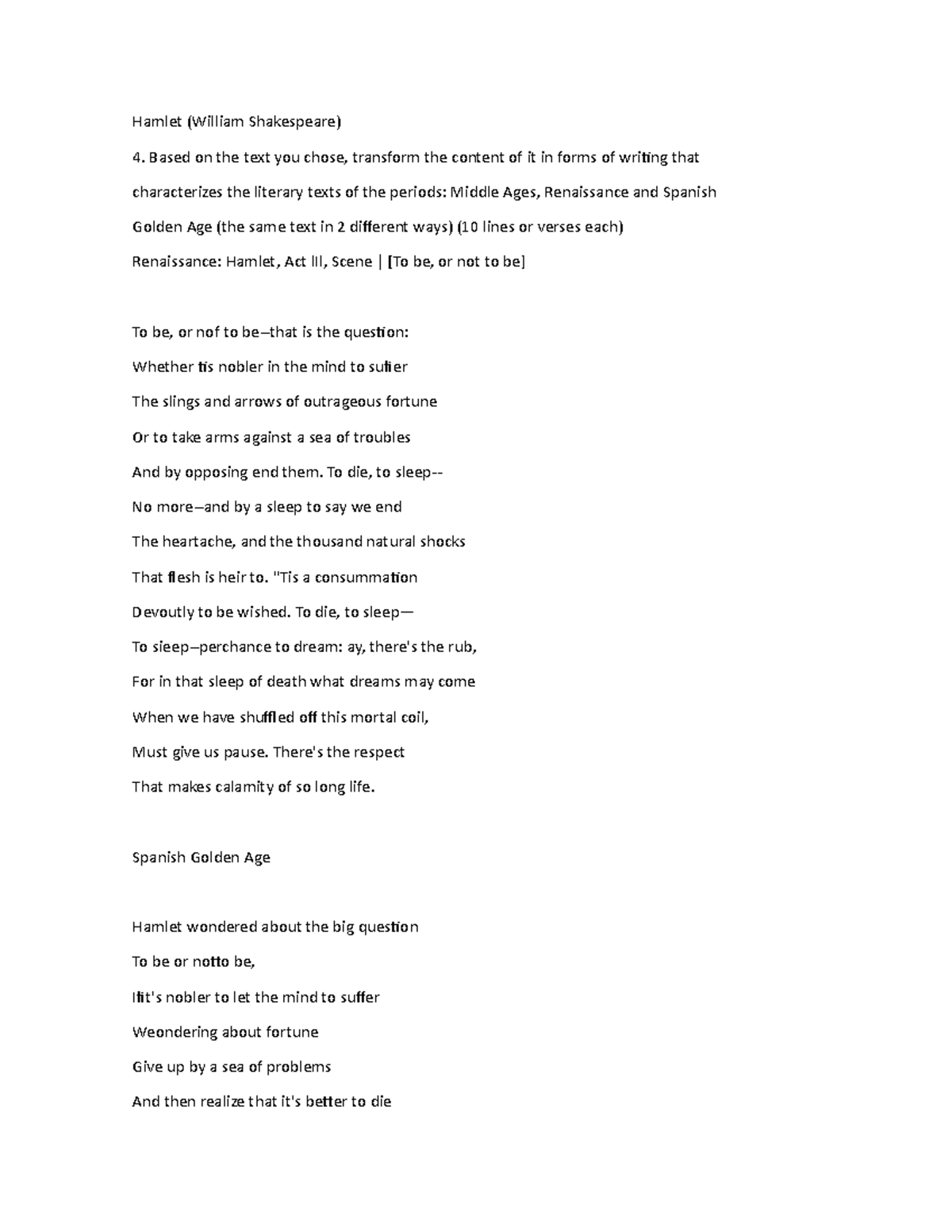 Mexico act 2 - sdsd - Hamlet (William Shakespeare) 4. Based on the text ...