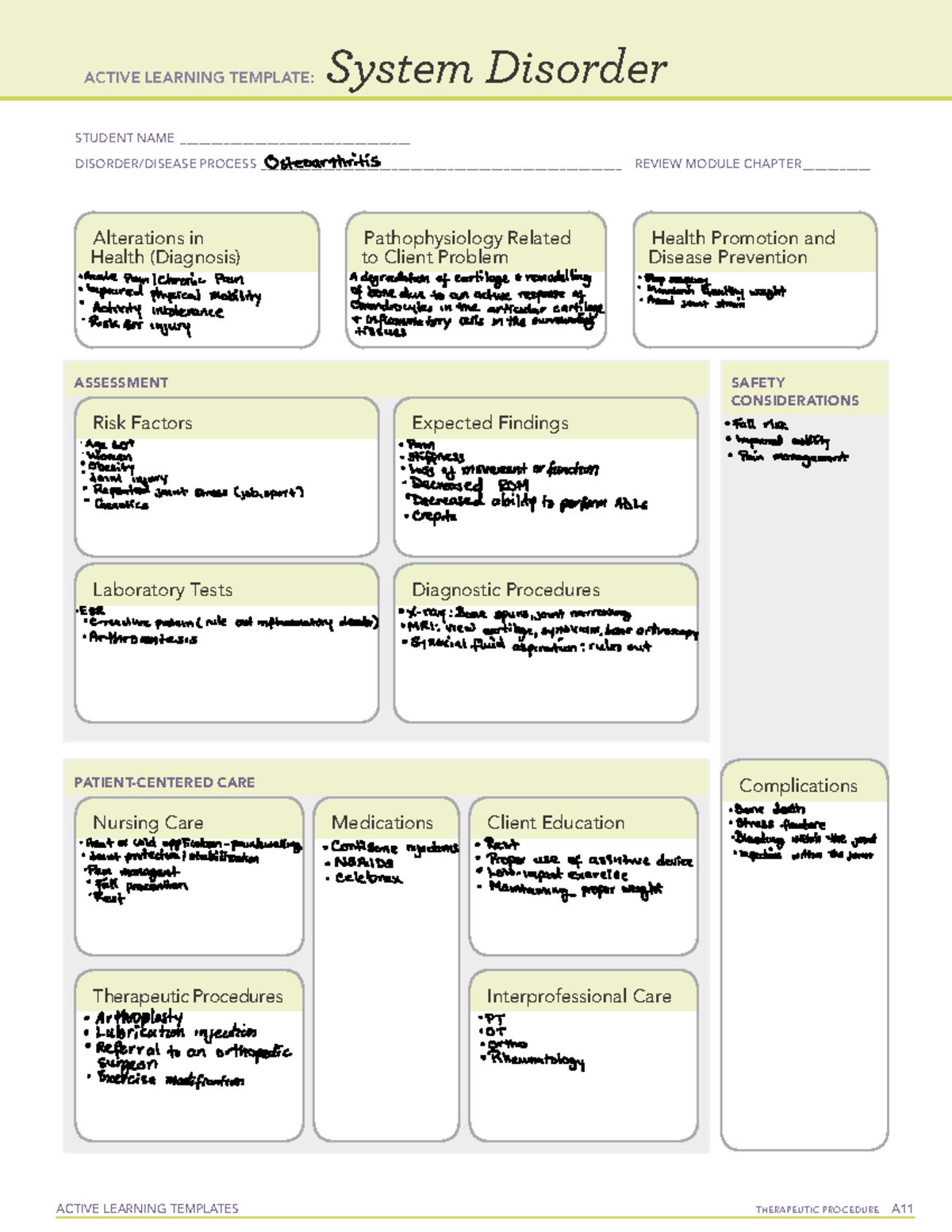 Concept MAP SYSM Disorder - ACTIVE LEARNING TEMPLATES THERAPEUTIC ...