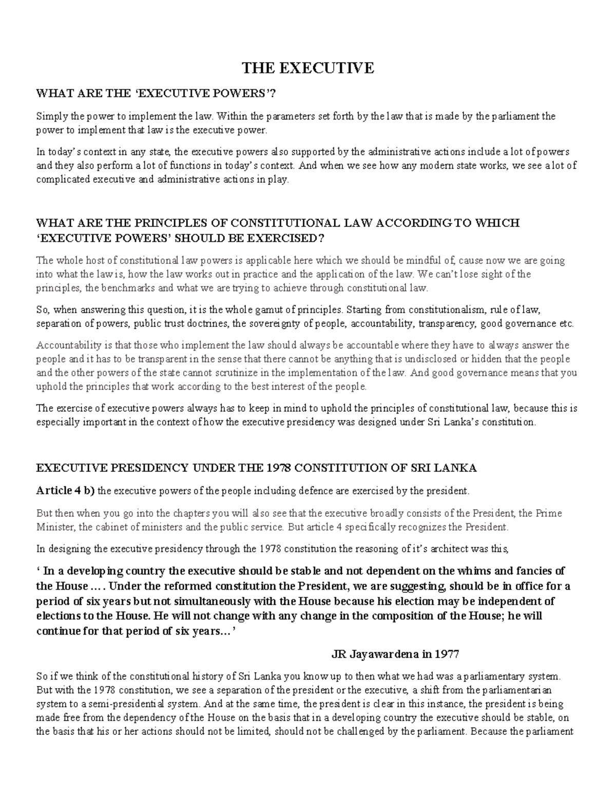 8-10 The 1978 Constitution - The Executive - THE EXECUTIVE WHAT ARE THE ...