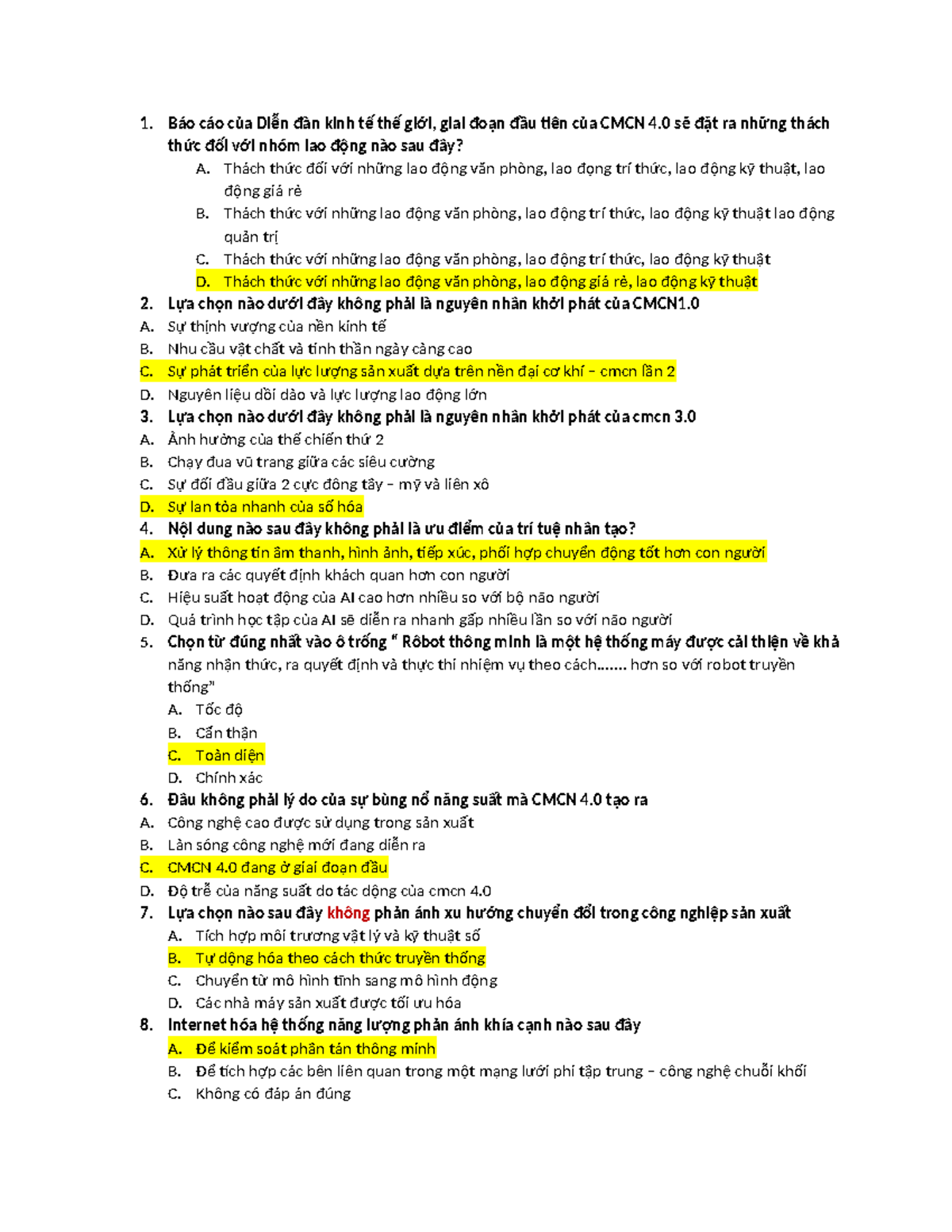 Cmcn4.0 giữa kỳ - hay - 1. Báo cáo của Diễn đàn kinh tế thế giới, giai ...