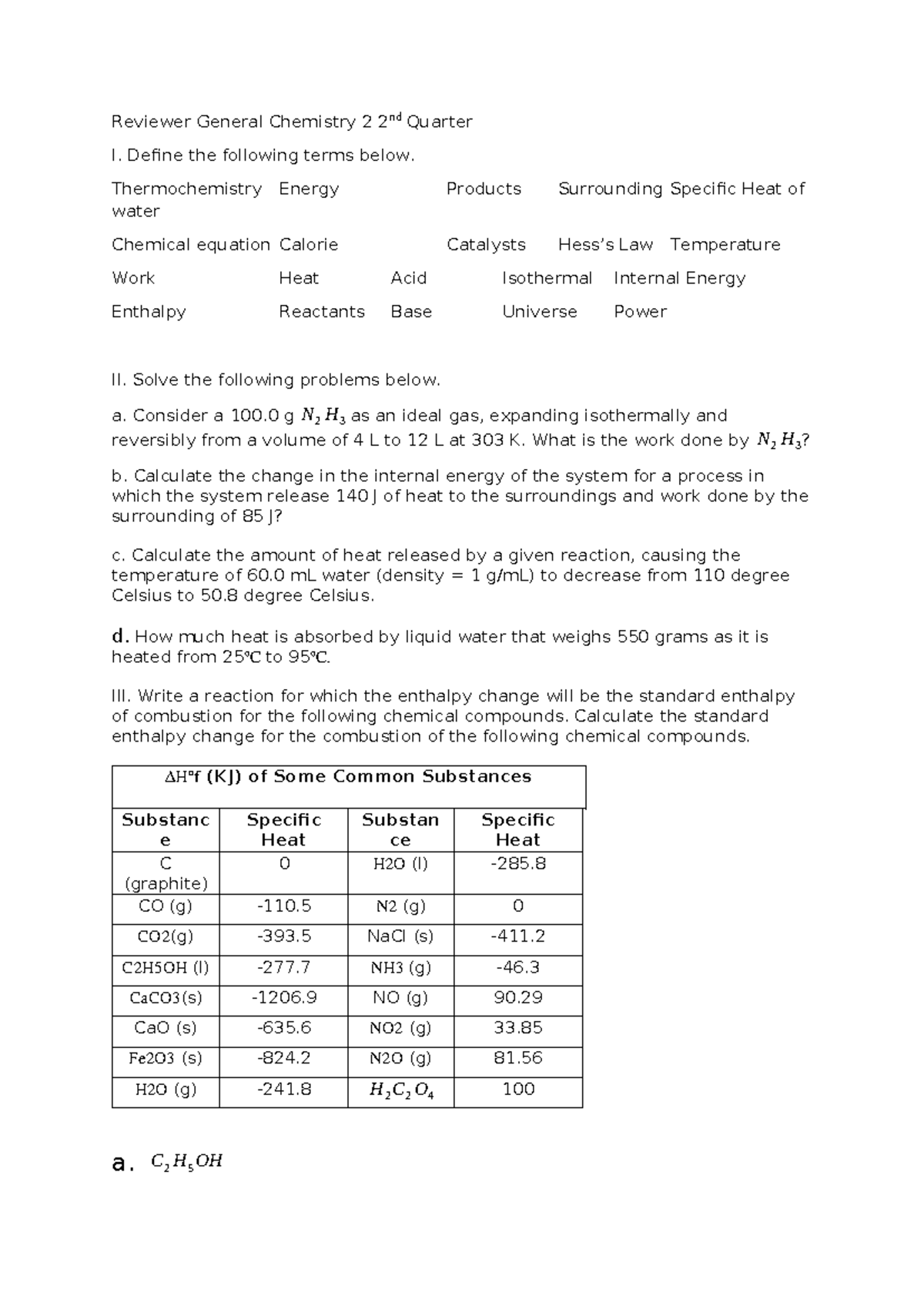 Reviewer General Chemistry 2 2nd Quarter - Reviewer General Chemistry 2 ...