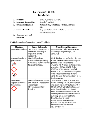 CH201 experiment 1 - Experiment: Reduction of Benzophenone with Sodium ...